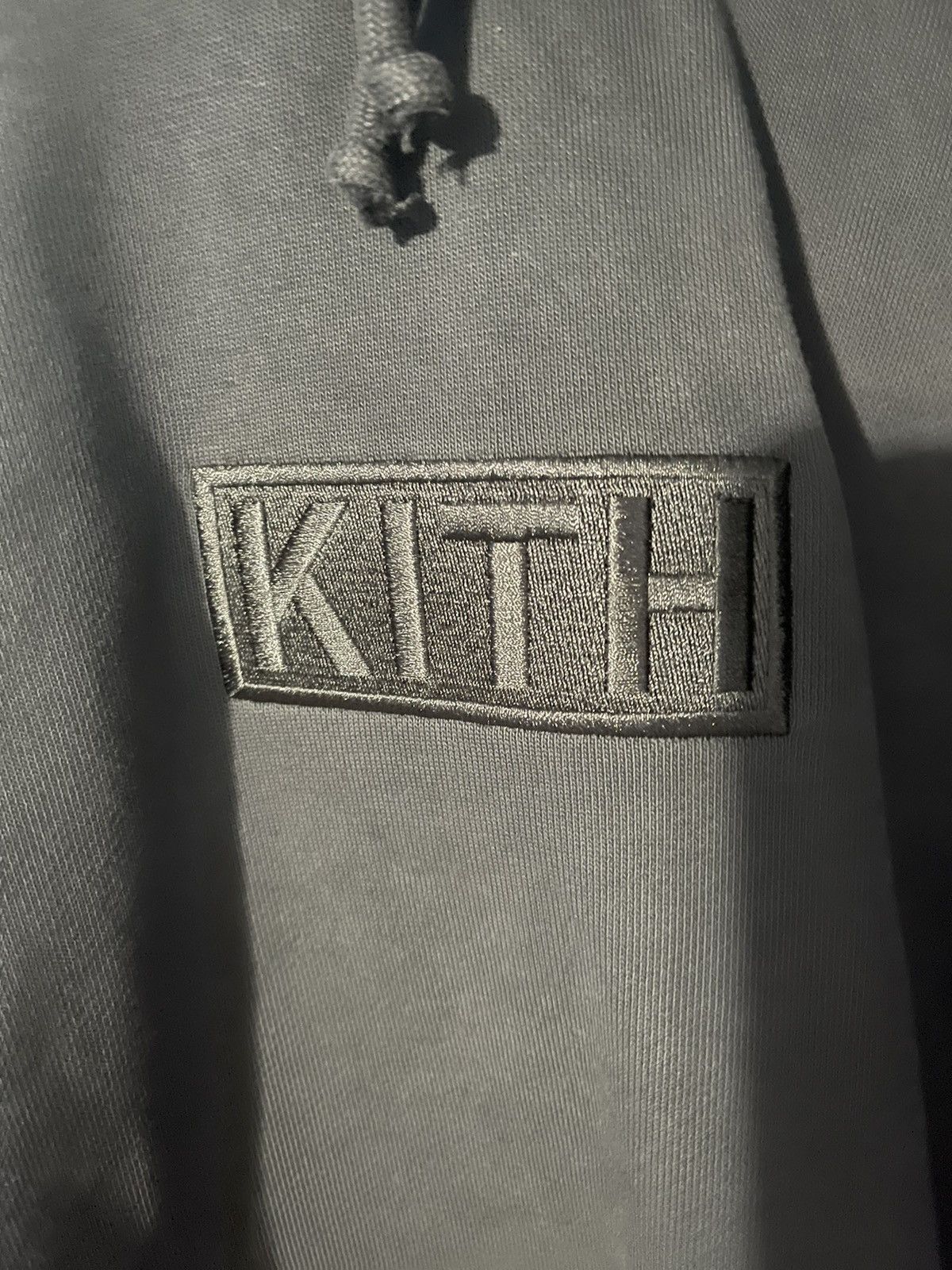 Kith Kith box logo hoodie (battle ship gray) | Grailed