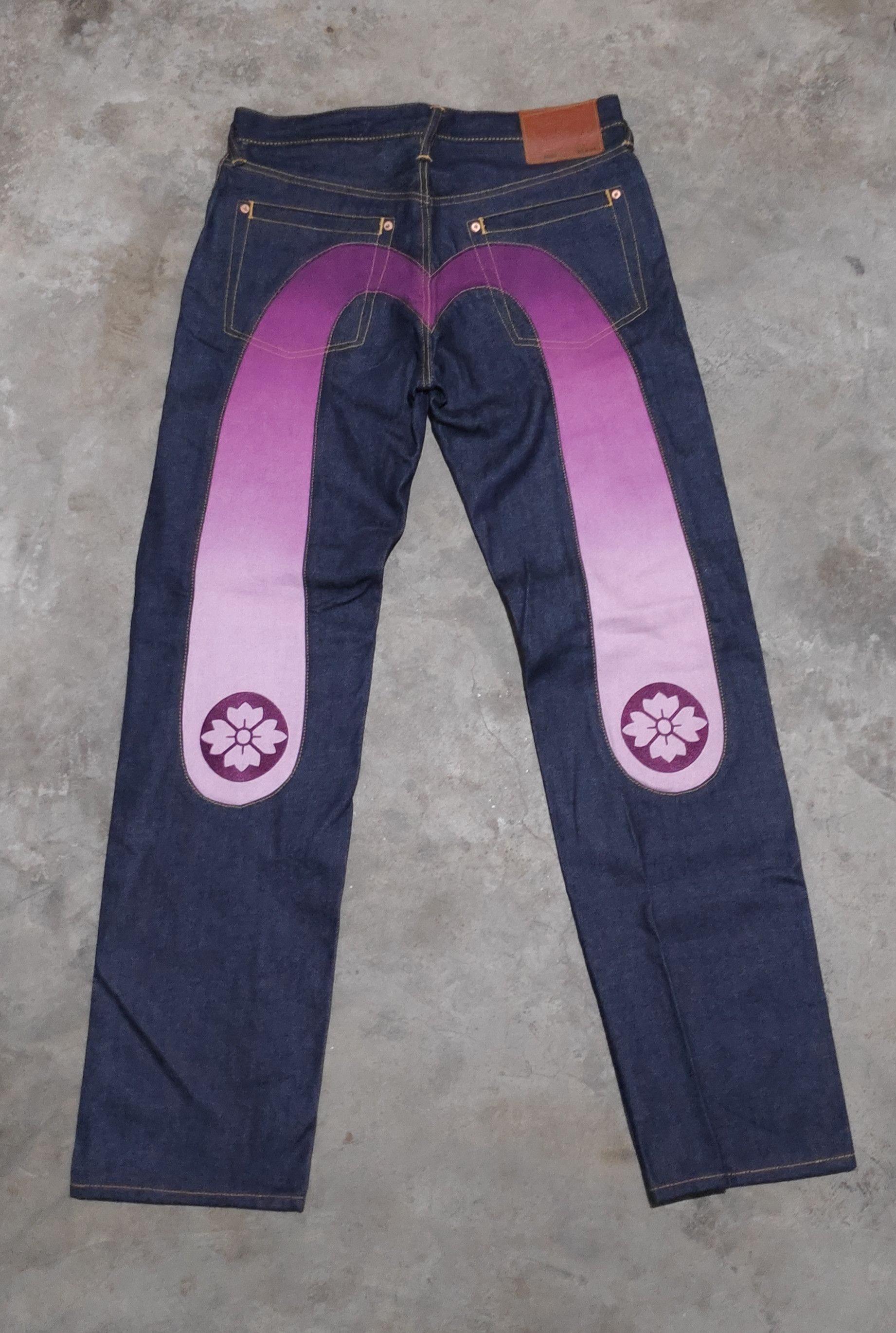 Evisu Evisu Gradient Daicock Kamon Flower Embroidered Jeans | Grailed
