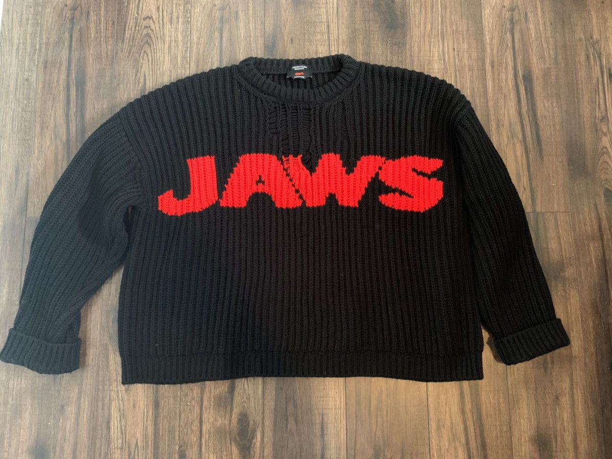 Calvin Klein 205W39NYC × Raf Simons Iconic distressed Jaws chunky knit ...