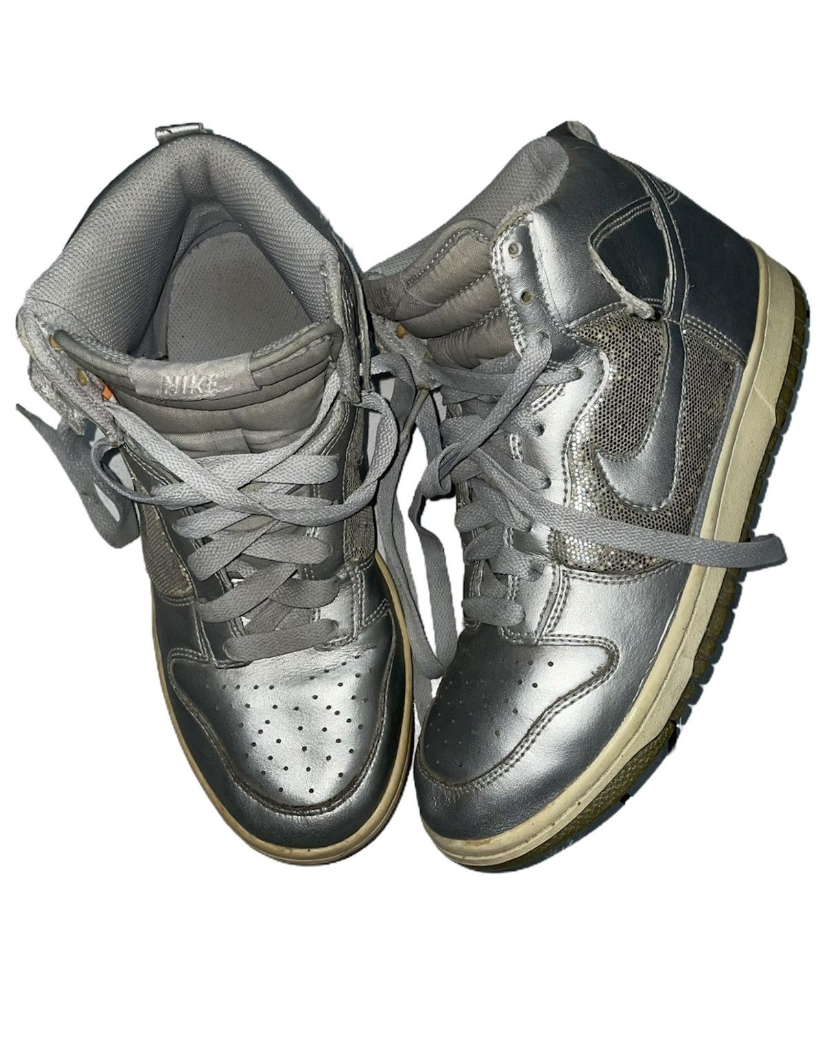 Nike × Rare × Vintage Vintage Nike Dunk High Metallic Silver Bling ...