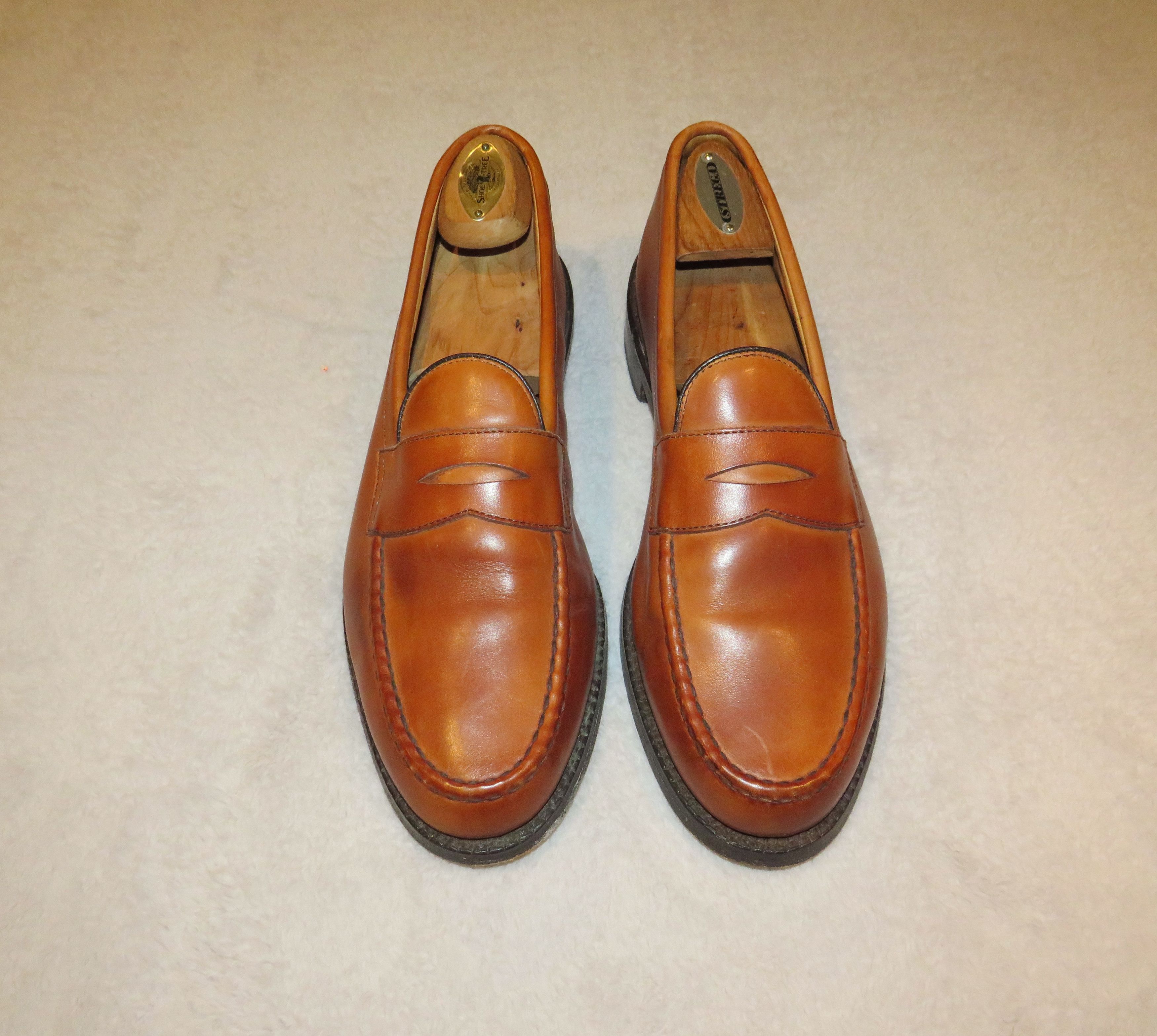 Allen Edmonds Cole Light Brown Leather Moc Toe Penny Loafer Size 9D ...
