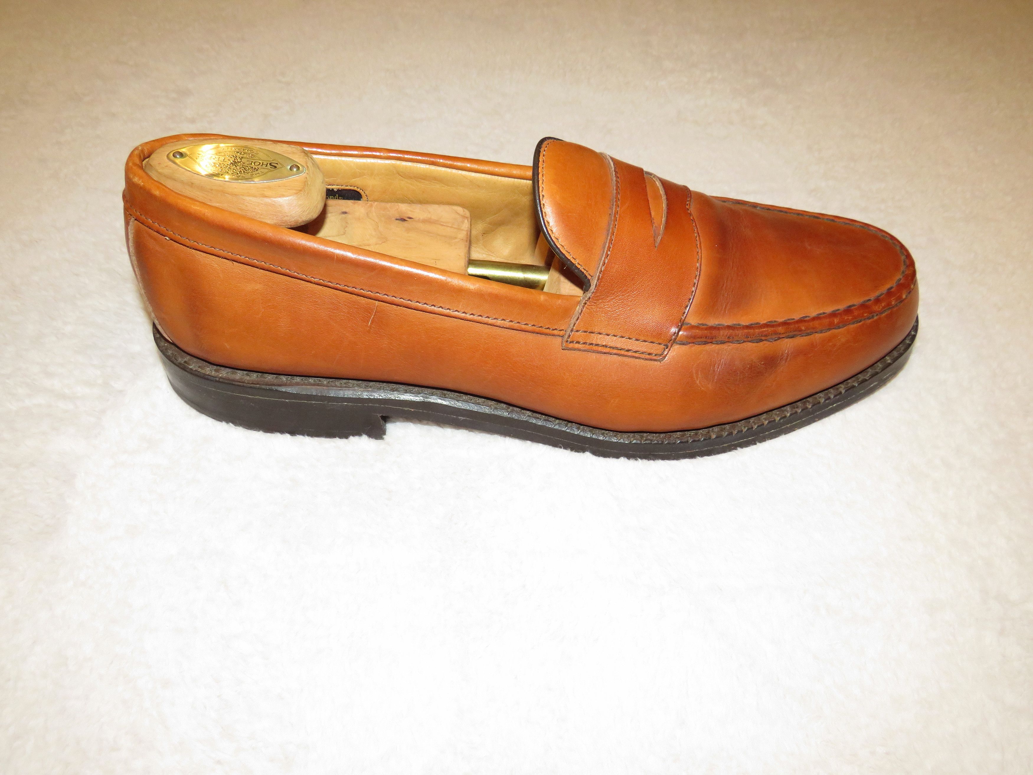 Allen Edmonds Cole Light Brown Leather Moc Toe Penny Loafer Size 9D ...