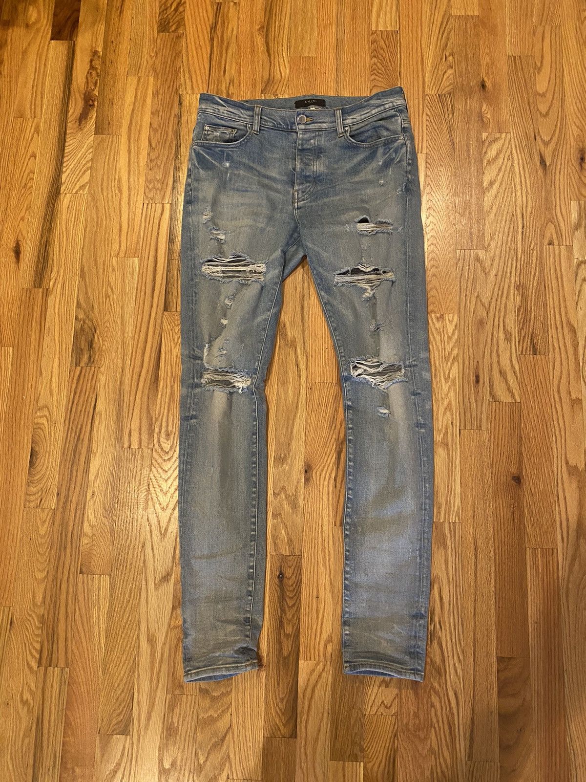 Amiri Amiri blue indigo thrasher jeans | Grailed