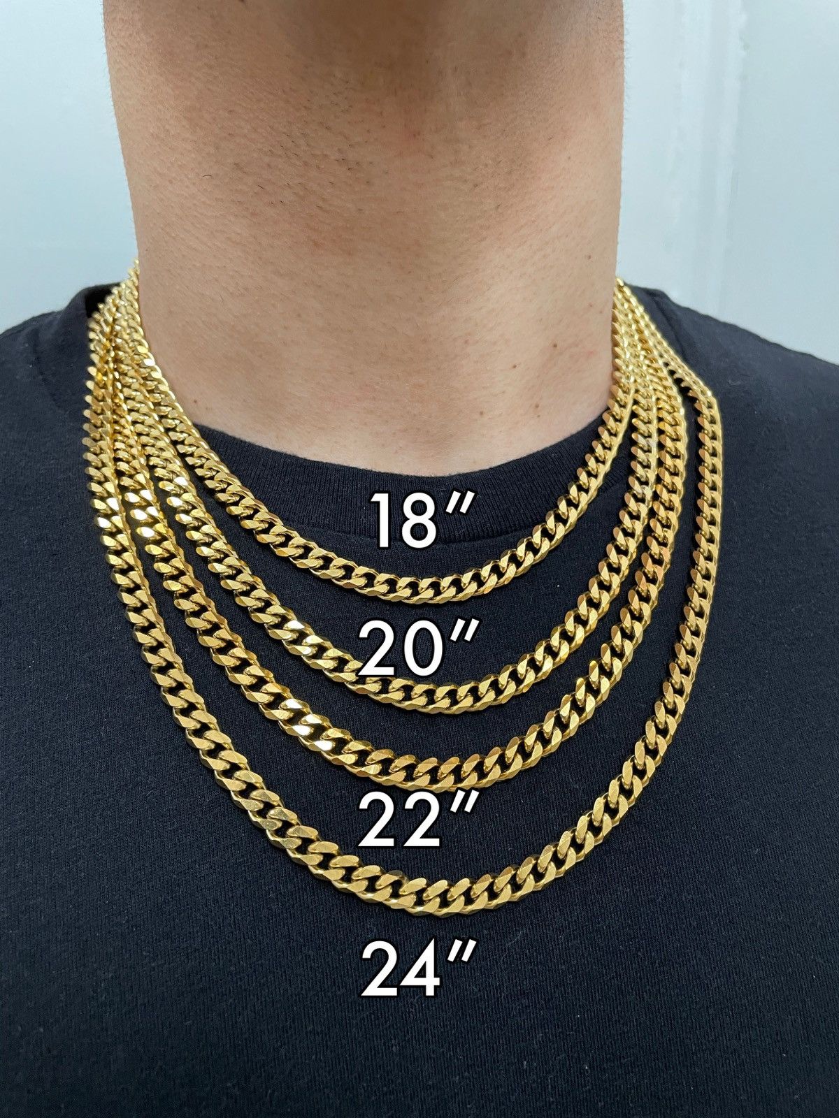 Vintage Gold 7mm Cuban Link Chain Necklace 18” 20” 22” 24” | Grailed