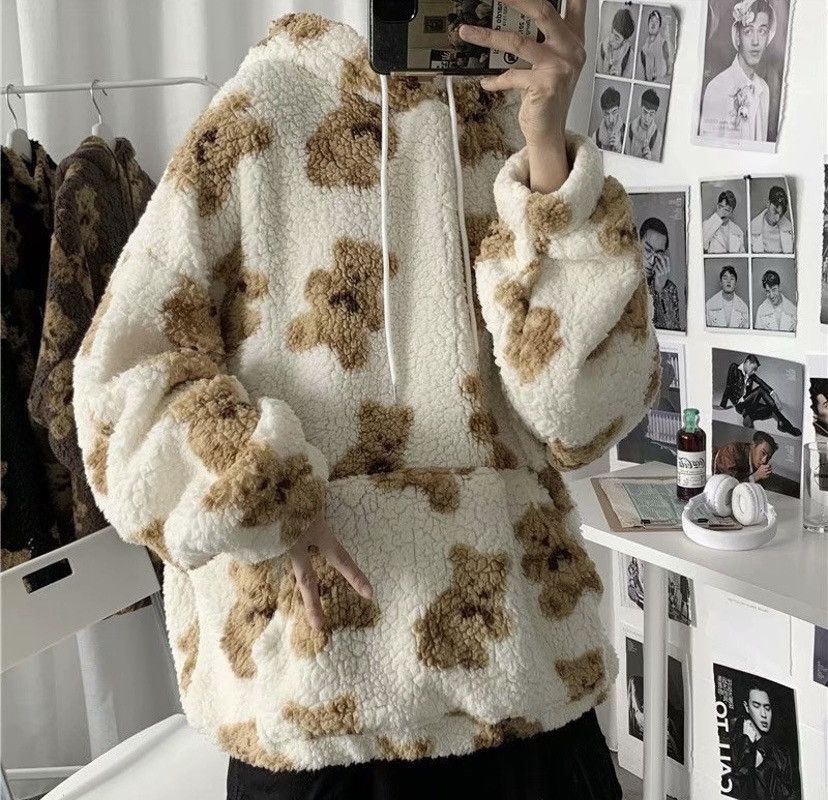 Japanese Brand × Vintage Fluffy bear hoodie | Grailed