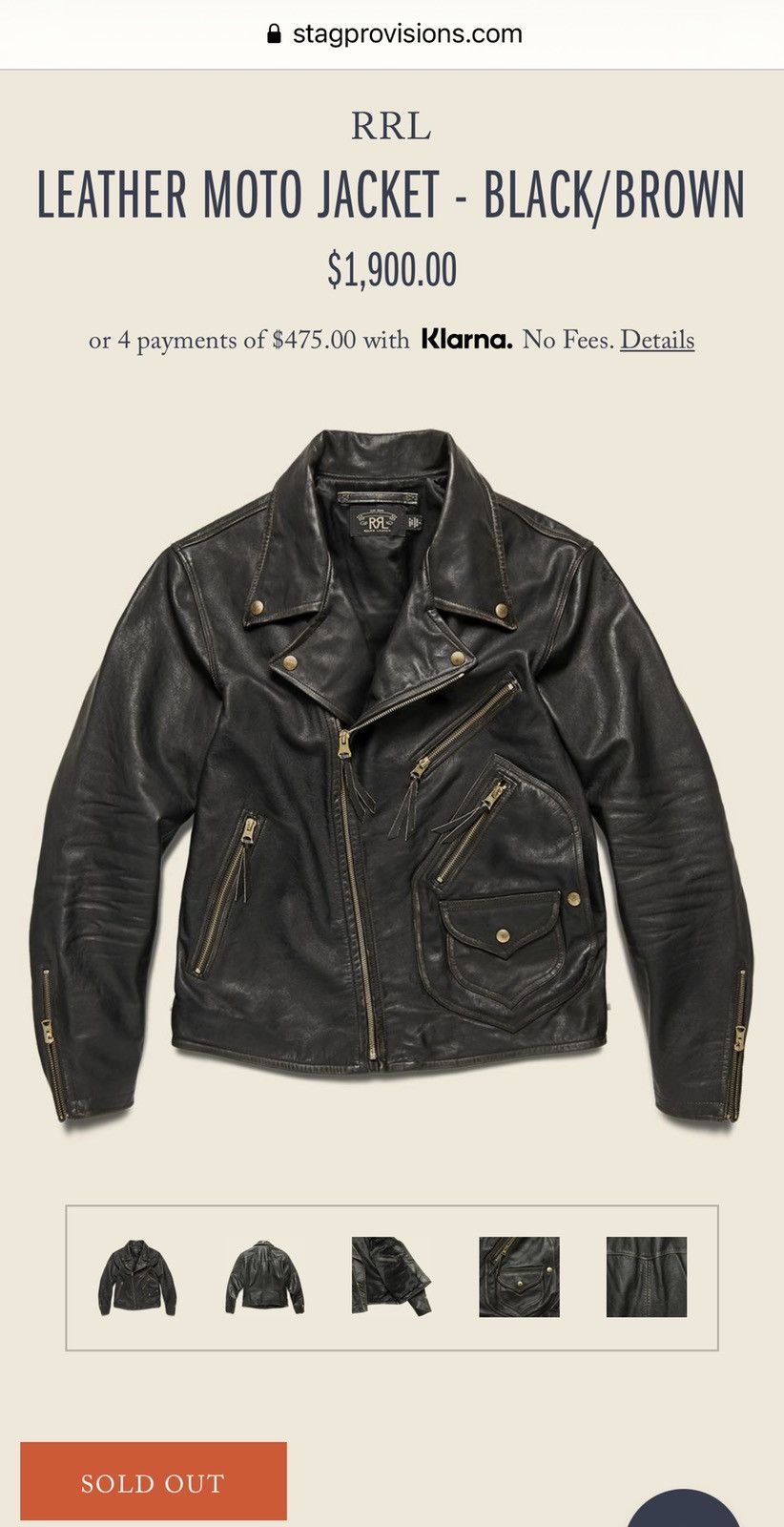 RRL Ralph Lauren RRL Ralph Lauren Moto Biker Marshall Leather Jacket ...