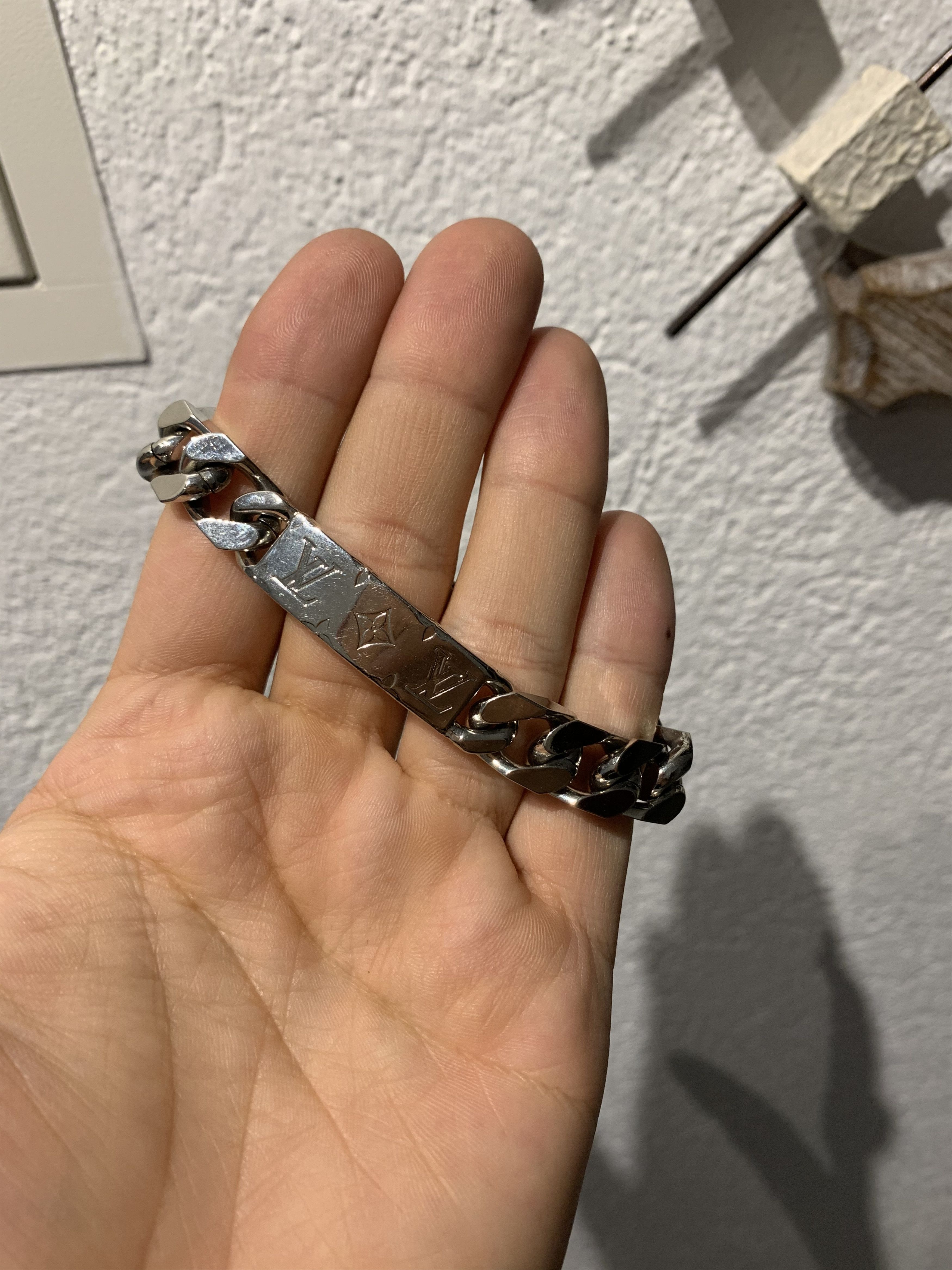 Louis Vuitton RARE Louis Vuitton LV Monogram Chain Link Cuban Bracelet ...