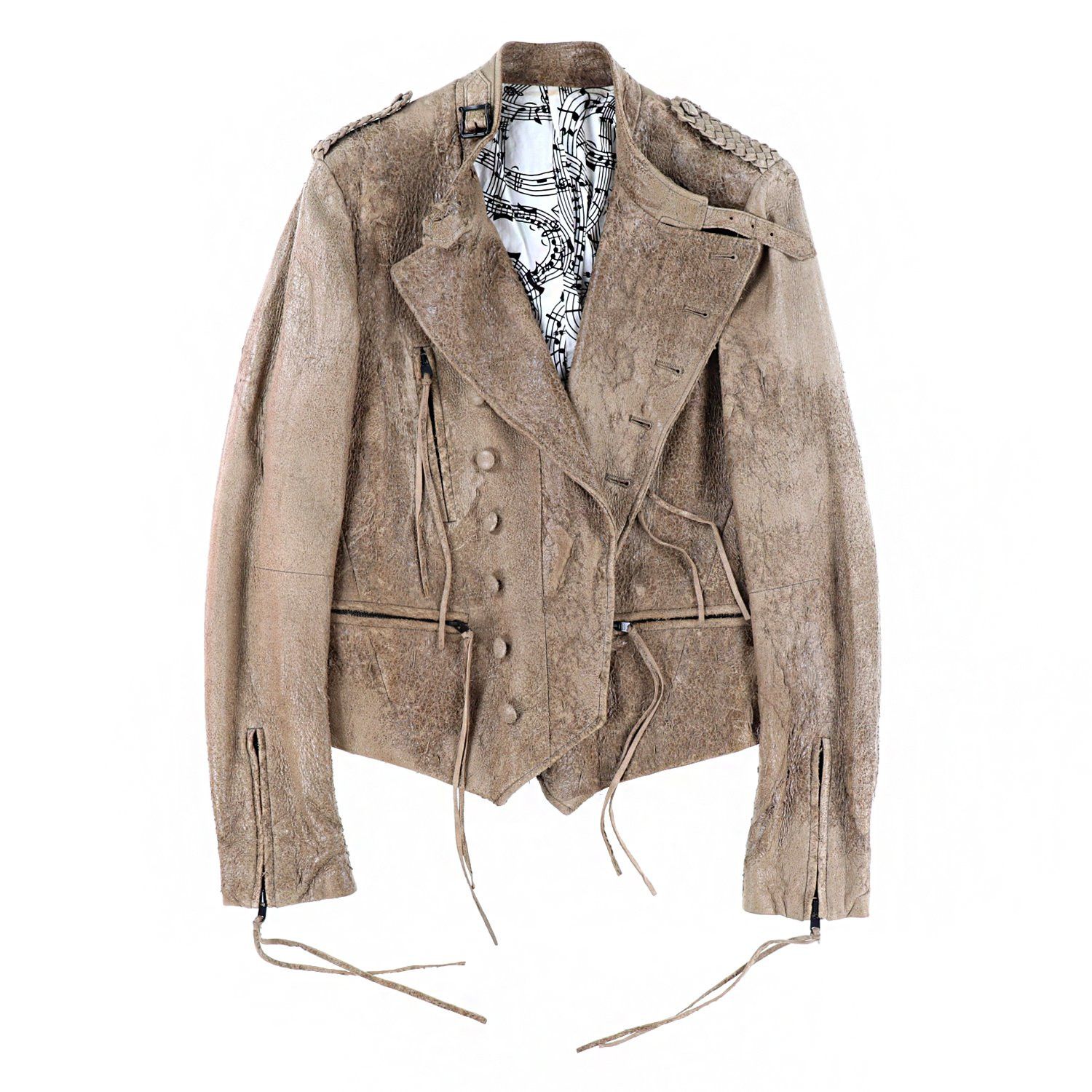 Number (N)ine DAMAGED NAPOLEON LEATHER JACKET | Grailed