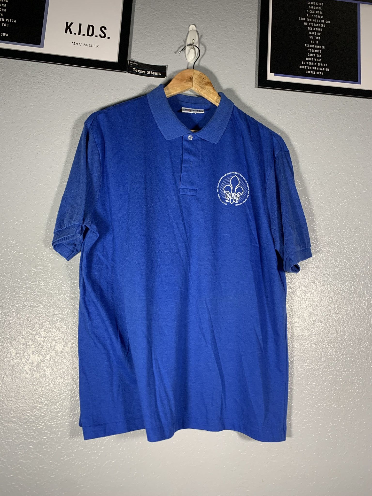 Hanes × Vintage 1985 Hanes Orleans France Blue Grand Reunion Polo 80s ...
