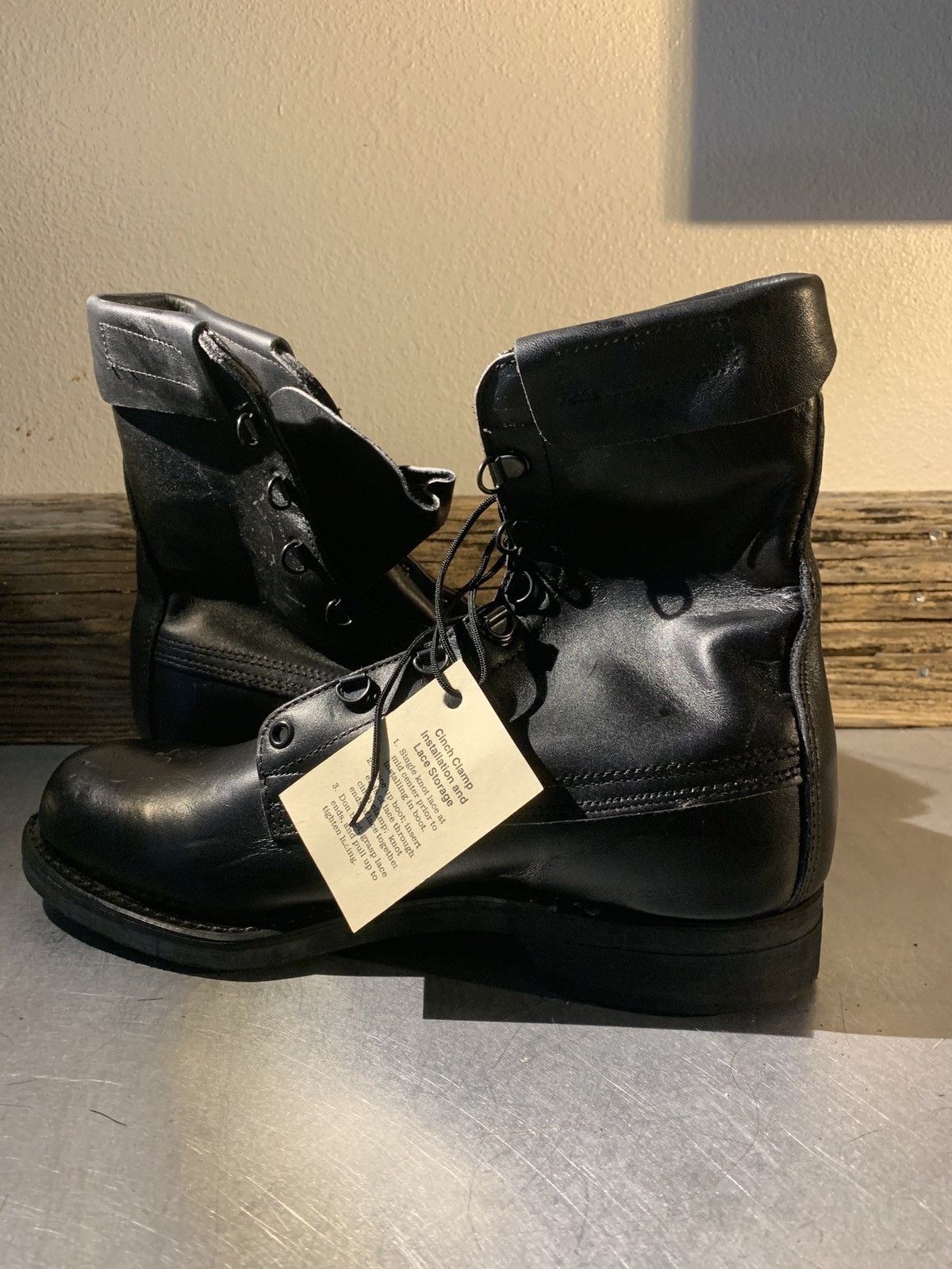 Military × Vintage Addison Shoe Co Vintage Black Leather Military ...