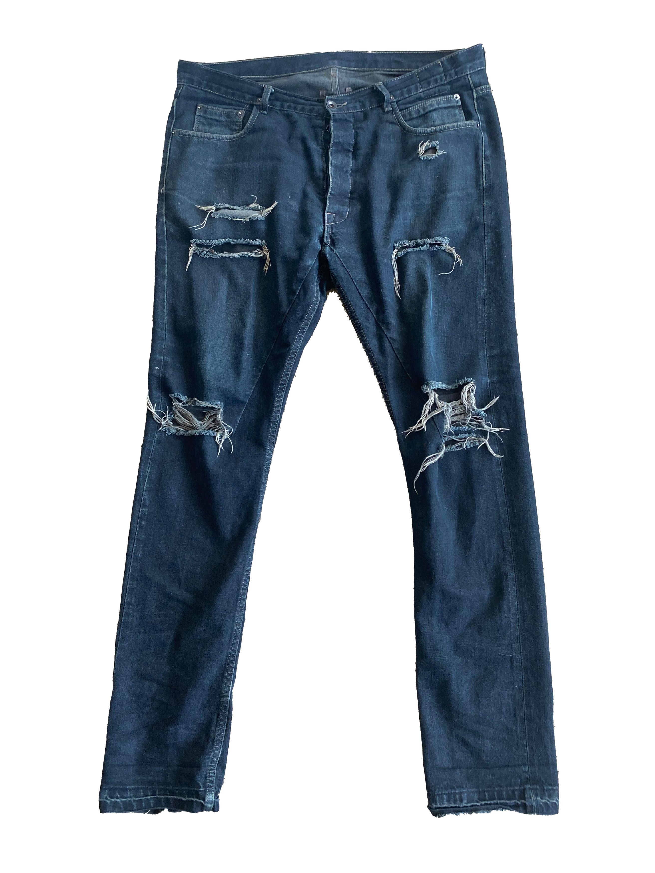 Rick Owens Drkshdw Rick Owens DrkShdw Torrence Ripped Denim | Grailed