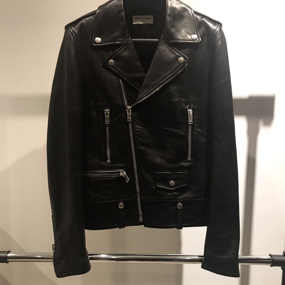 Saint Laurent Paris Saint Laurent Paris L01 Lamb Leather Biker Jacket ...