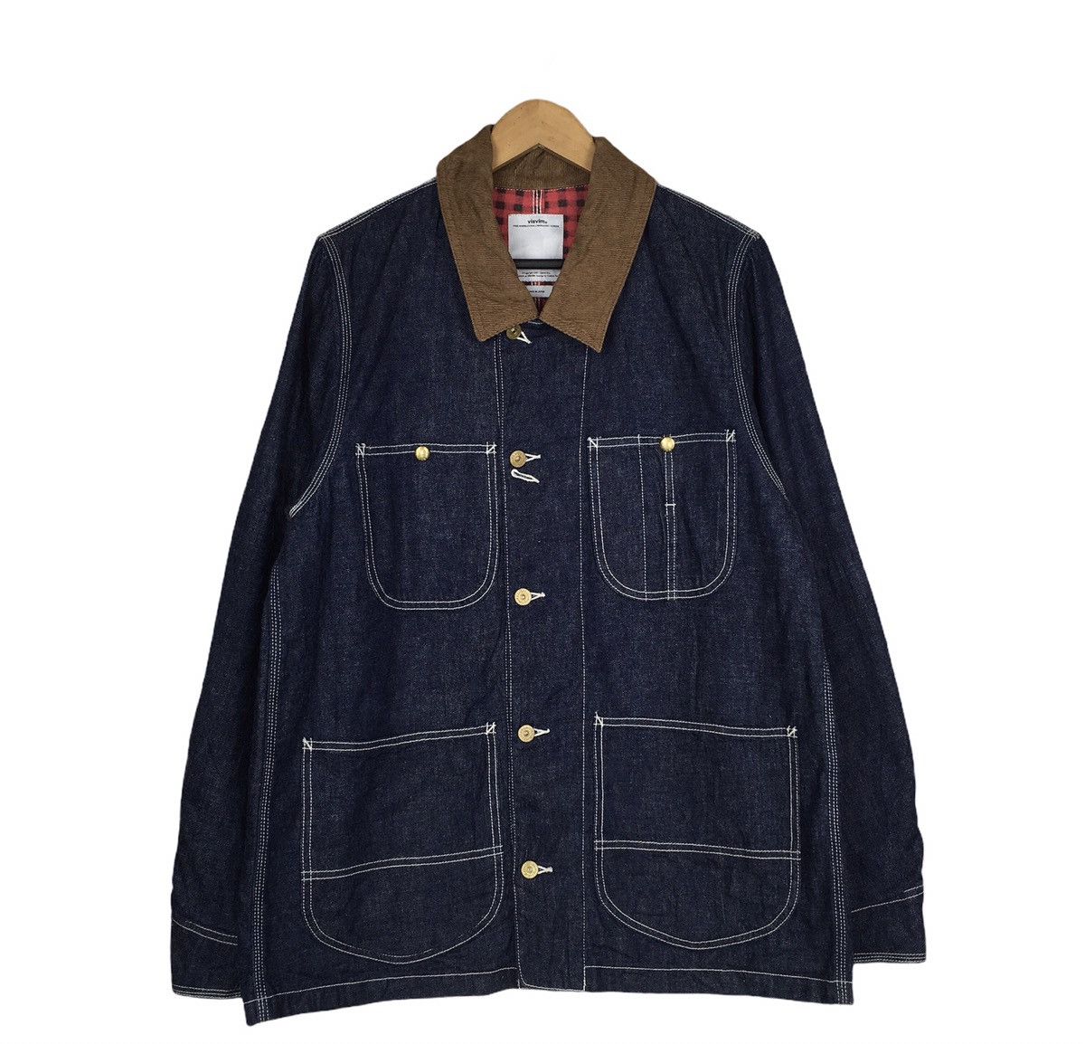 Visvim Rare VISVIM CUBISM Japanese Brand Tartan Denim Chore Jacket | Grailed