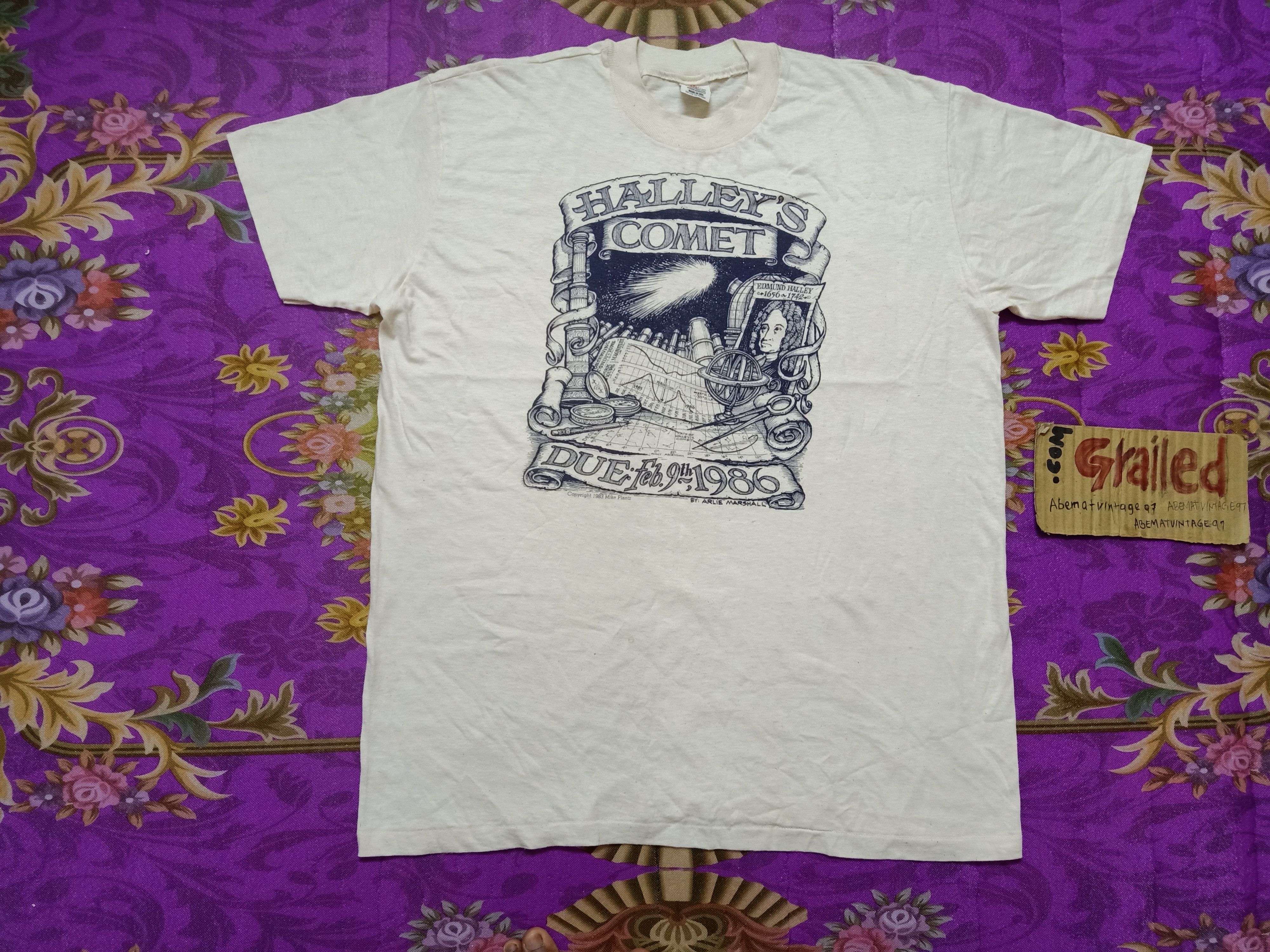 Band Tees × Made In Usa × Vintage Rare🔥Vintage 80s Halley's comet 1983 ...