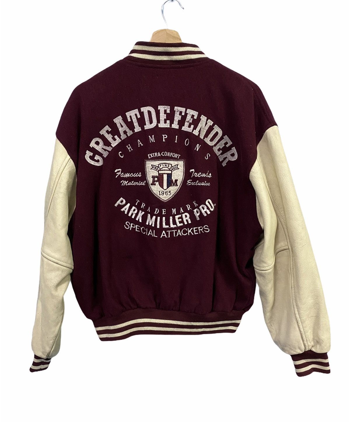 Other Vintage PARK MILLER Varsity Jacket Leather Sleeve Big Logo | Grailed