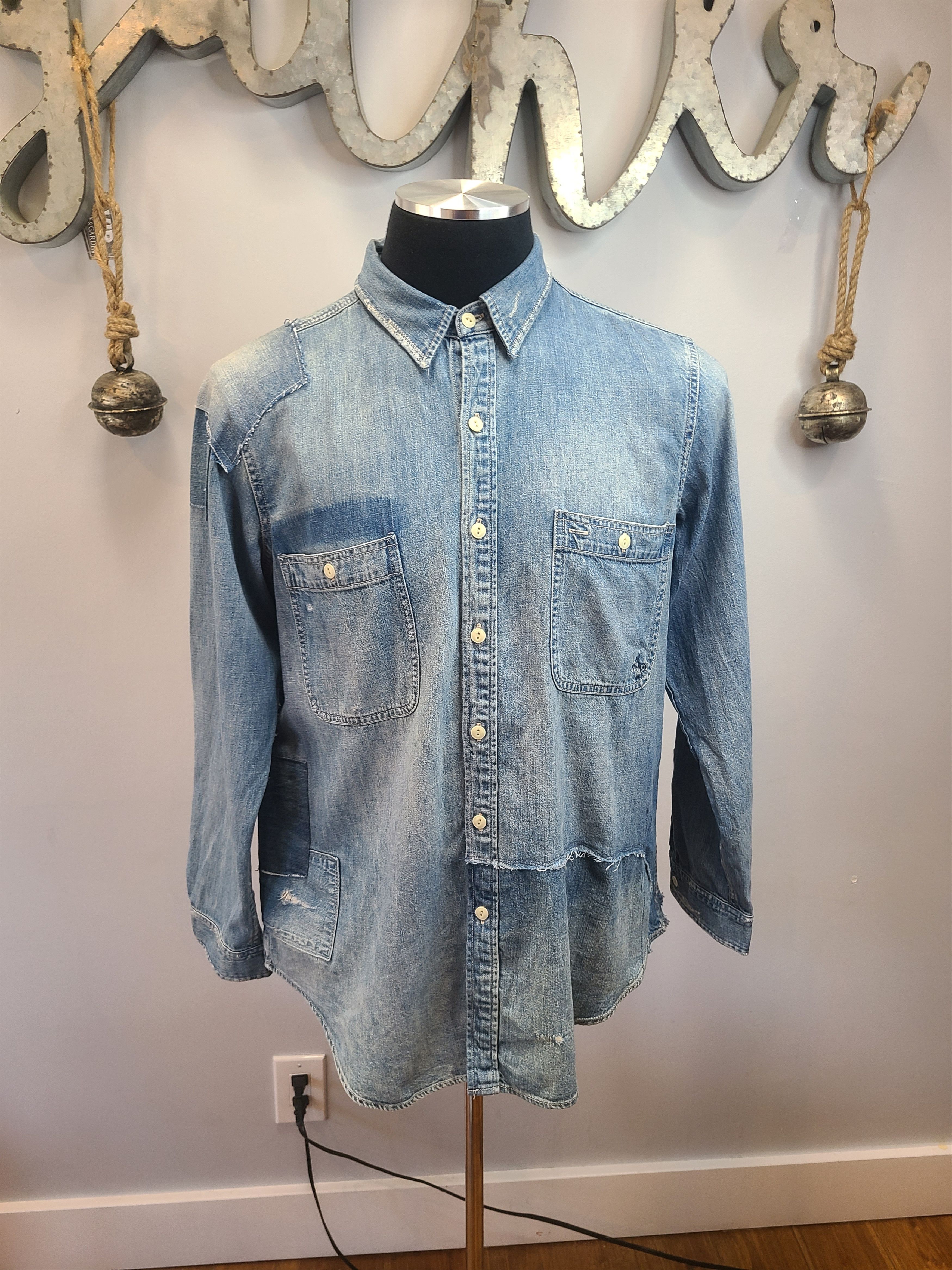 Polo Ralph Lauren Polo Ralph Lauren Patchwork Denim Shirt Light indigo ...