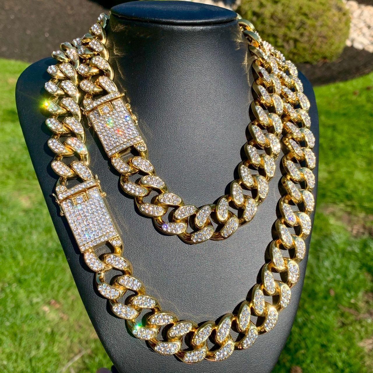 Jewelry × Streetwear Iced Cuban Link Chain | Gold Cuban Chain 20mm ...