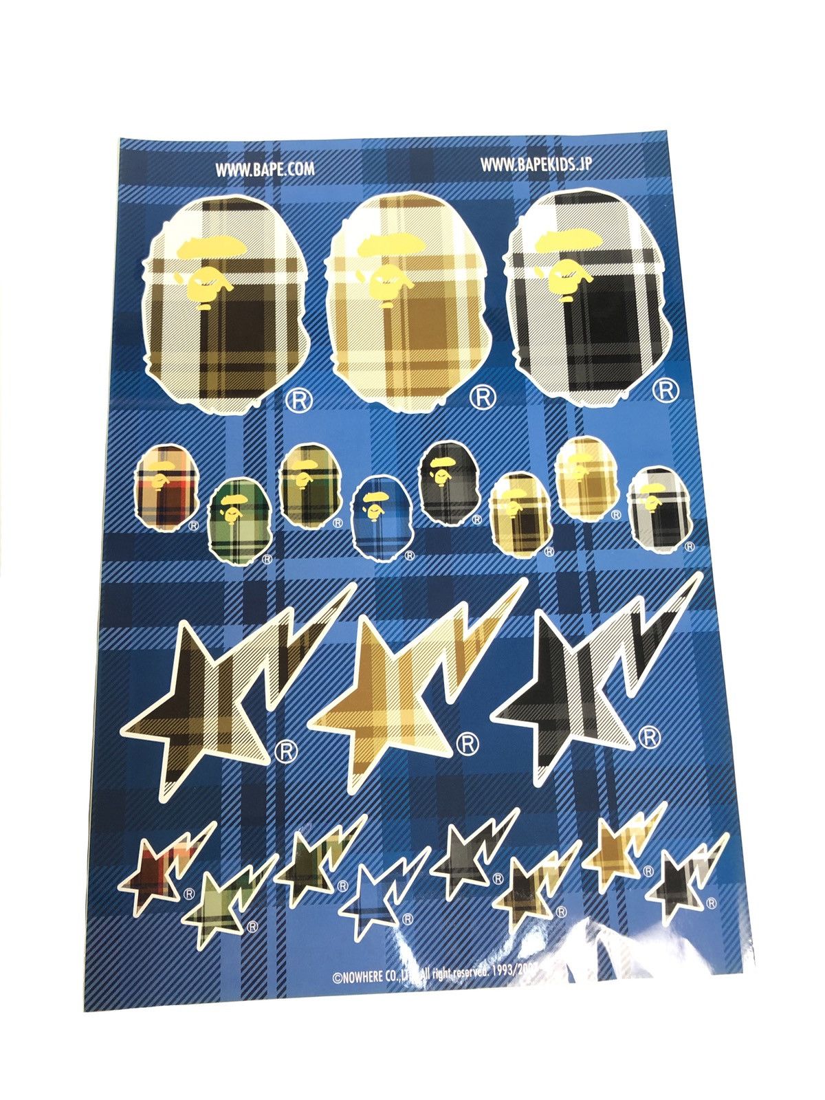 Bape A bathing Ape Bape Head star sta stickers sheet | Grailed