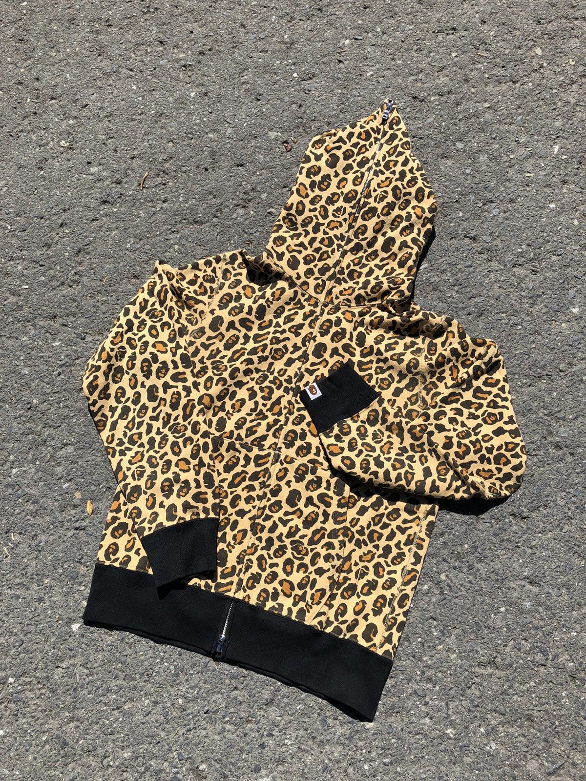 Bape Rare Bape Leopard Camo Full Zip Hoodie Grailed