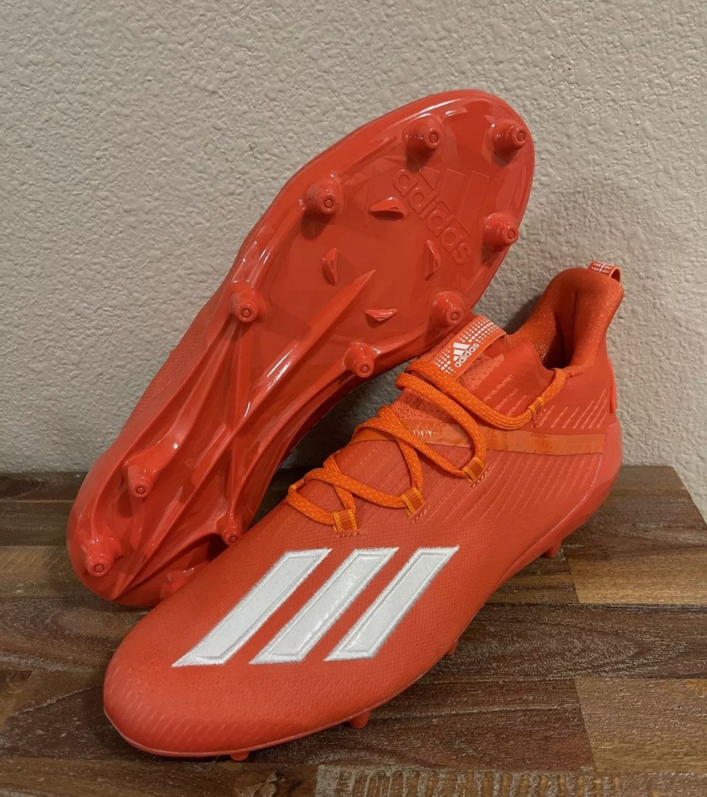 Orange Adidas Football Cleats