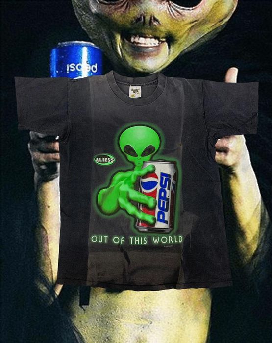 Vintage VINTAGE ALIENS PEPSI 1996 PROMOTOUR T-SHIRT | Grailed