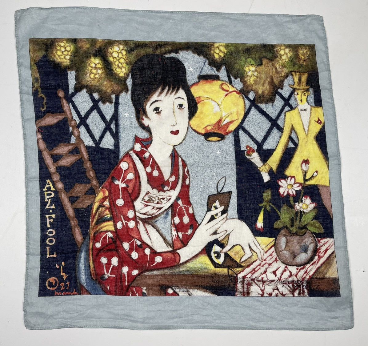 Japanese Brand paint art bandana handkerchief neckerchief | Grailed