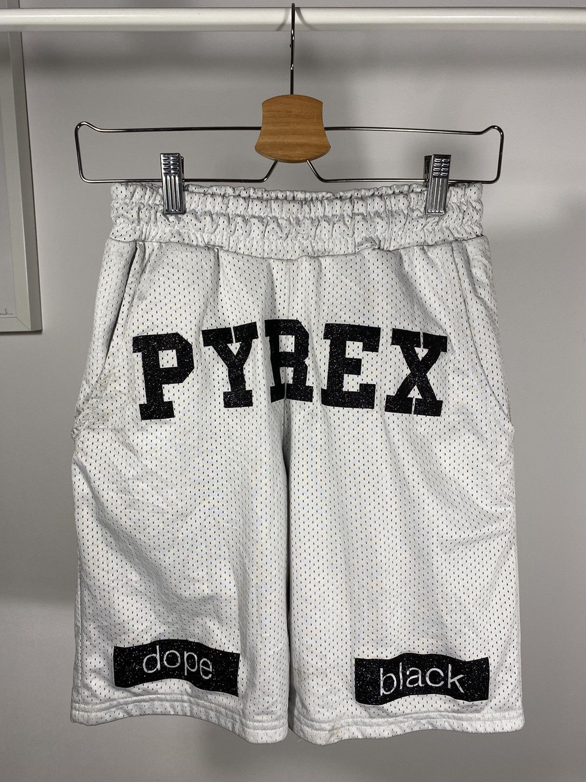 Pyrex Vision × Virgil Abloh Dope black shine shorts | Grailed