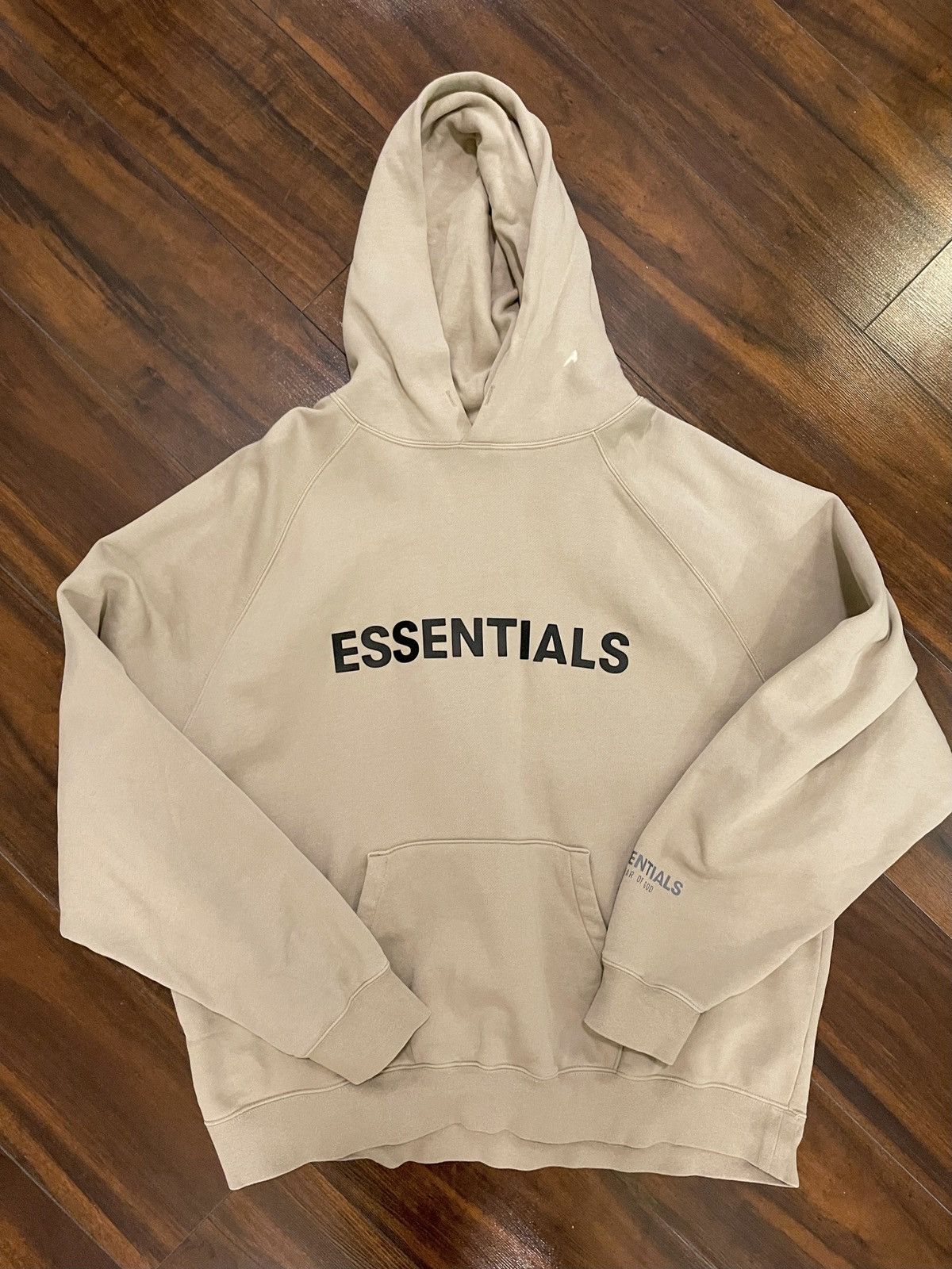 Fear of God Fear of God x FOG Essentials Hoodie Appliqué Logo | Khaki ...