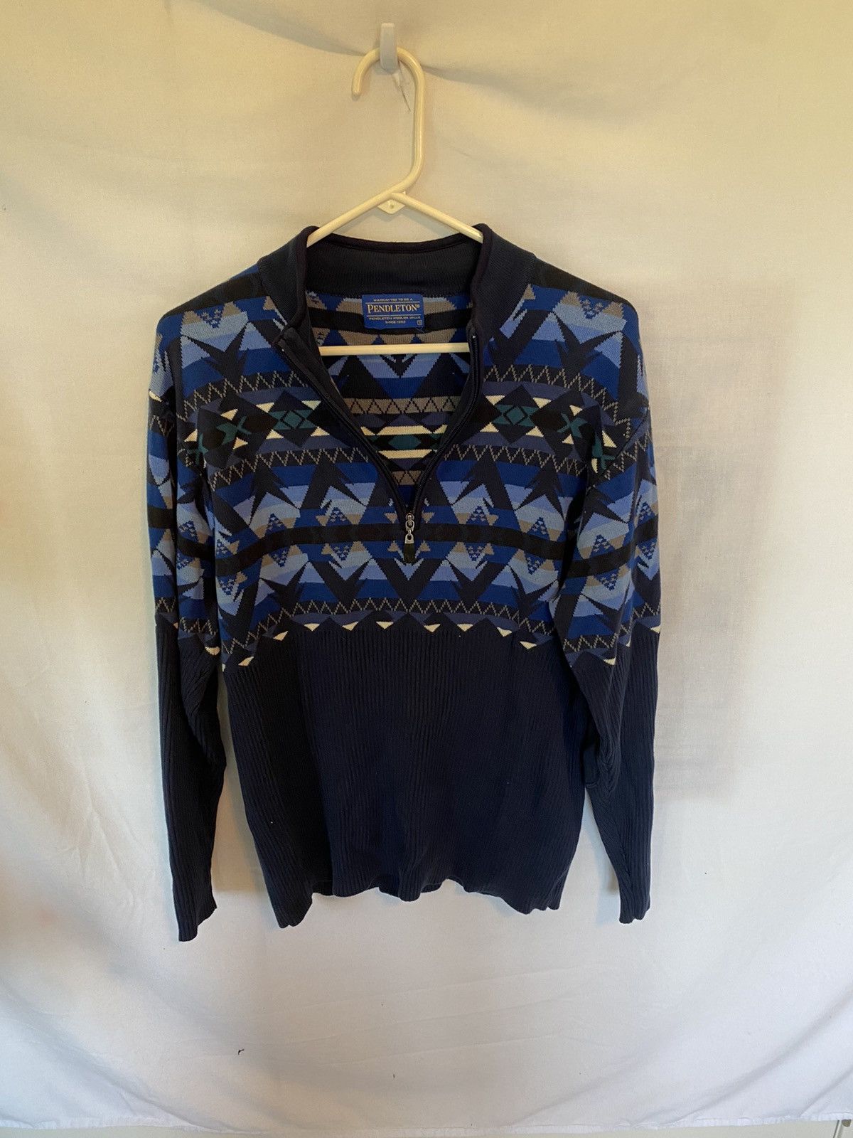 Pendleton × Vintage Retro Pattern Quarter Zip Sweater | Grailed