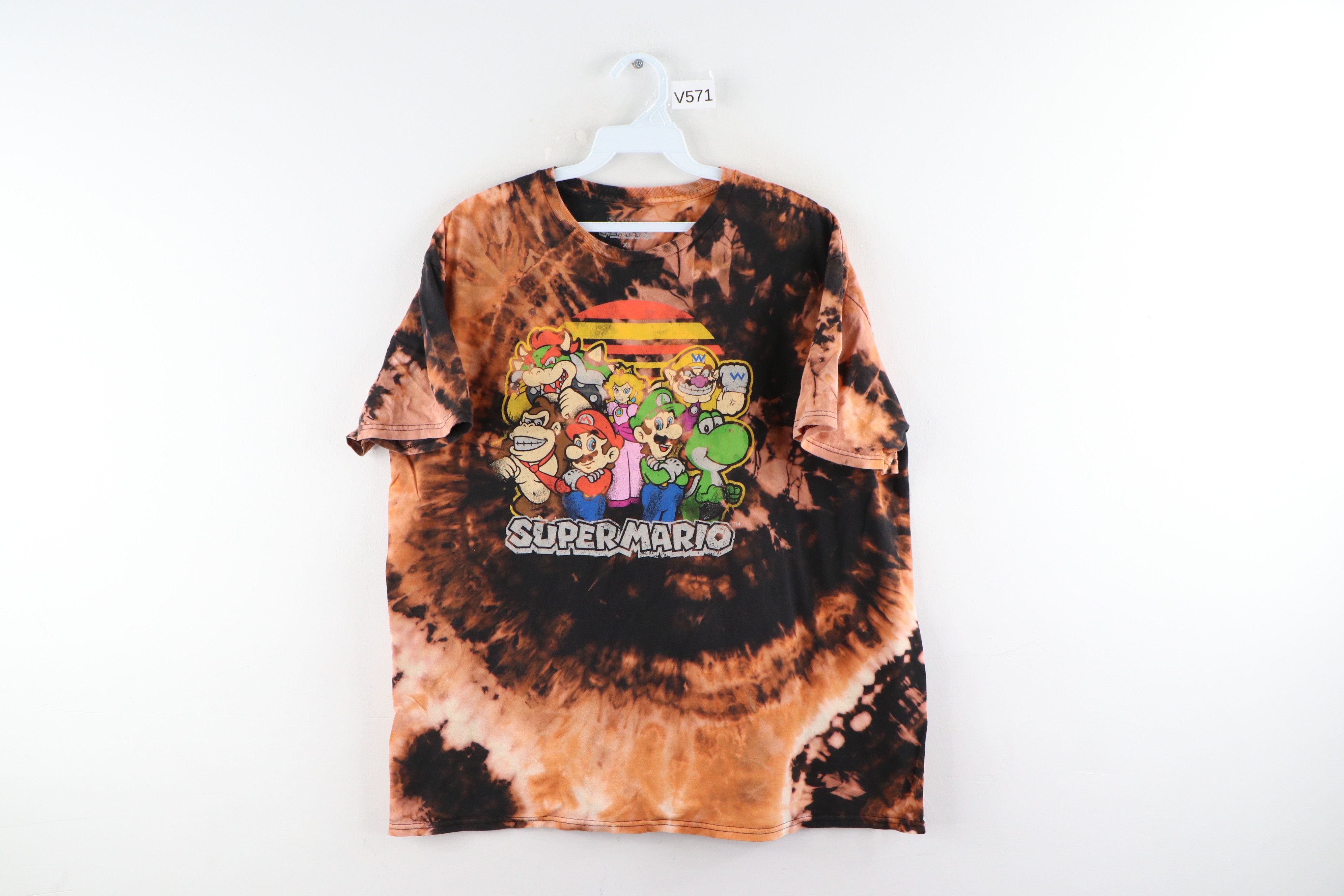 Vintage Super Mario Acid Wash Short Sleeve Distressed T-Shirt | Grailed