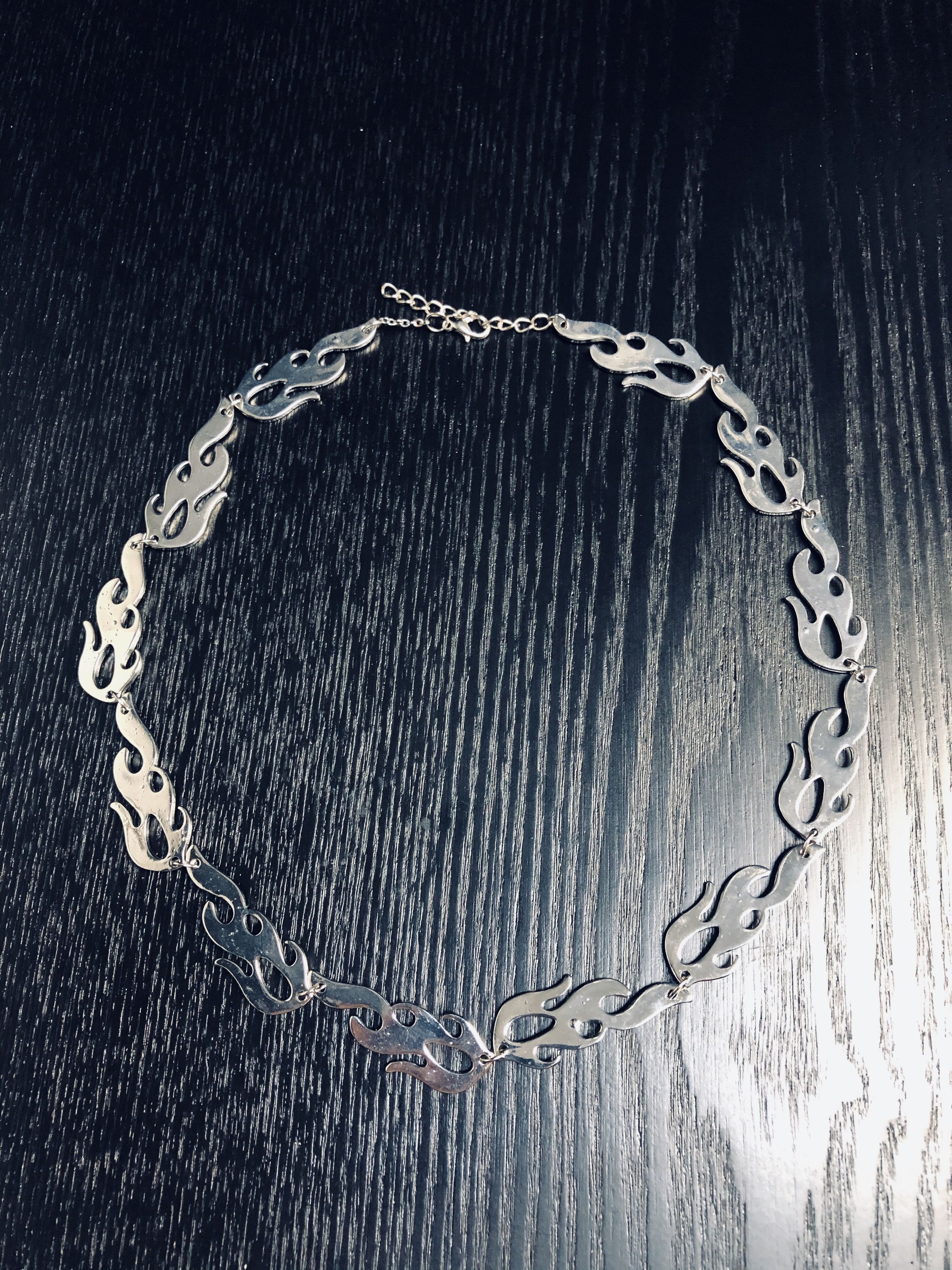 Chain × Jewelry Silver fire flame Necklace chain 22" inch | Grailed