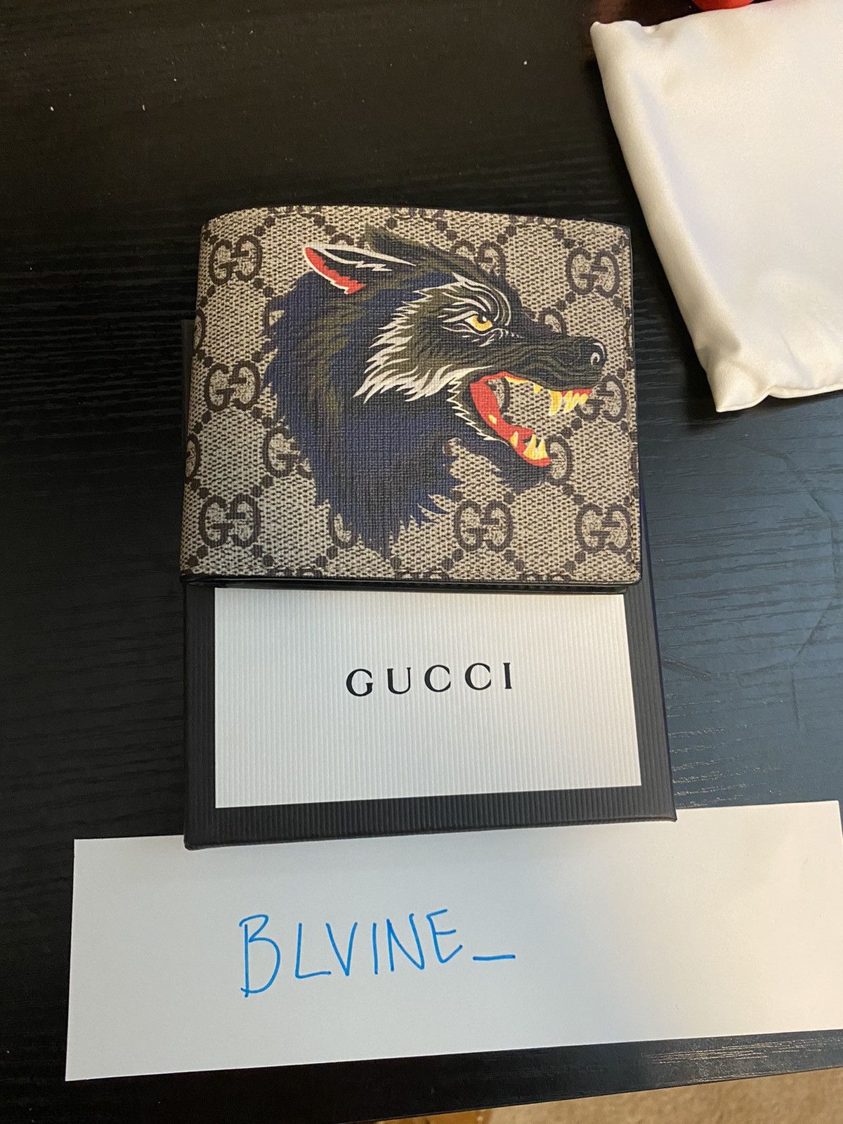 Gucci Gucci Bifold Wallet GG Supreme Wolf | Grailed