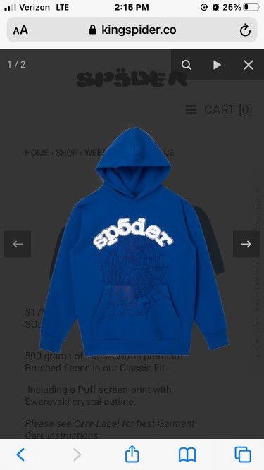 Young Thug Spyder (SP5DER) Worldwide Websuit Hoodie Blue | Grailed