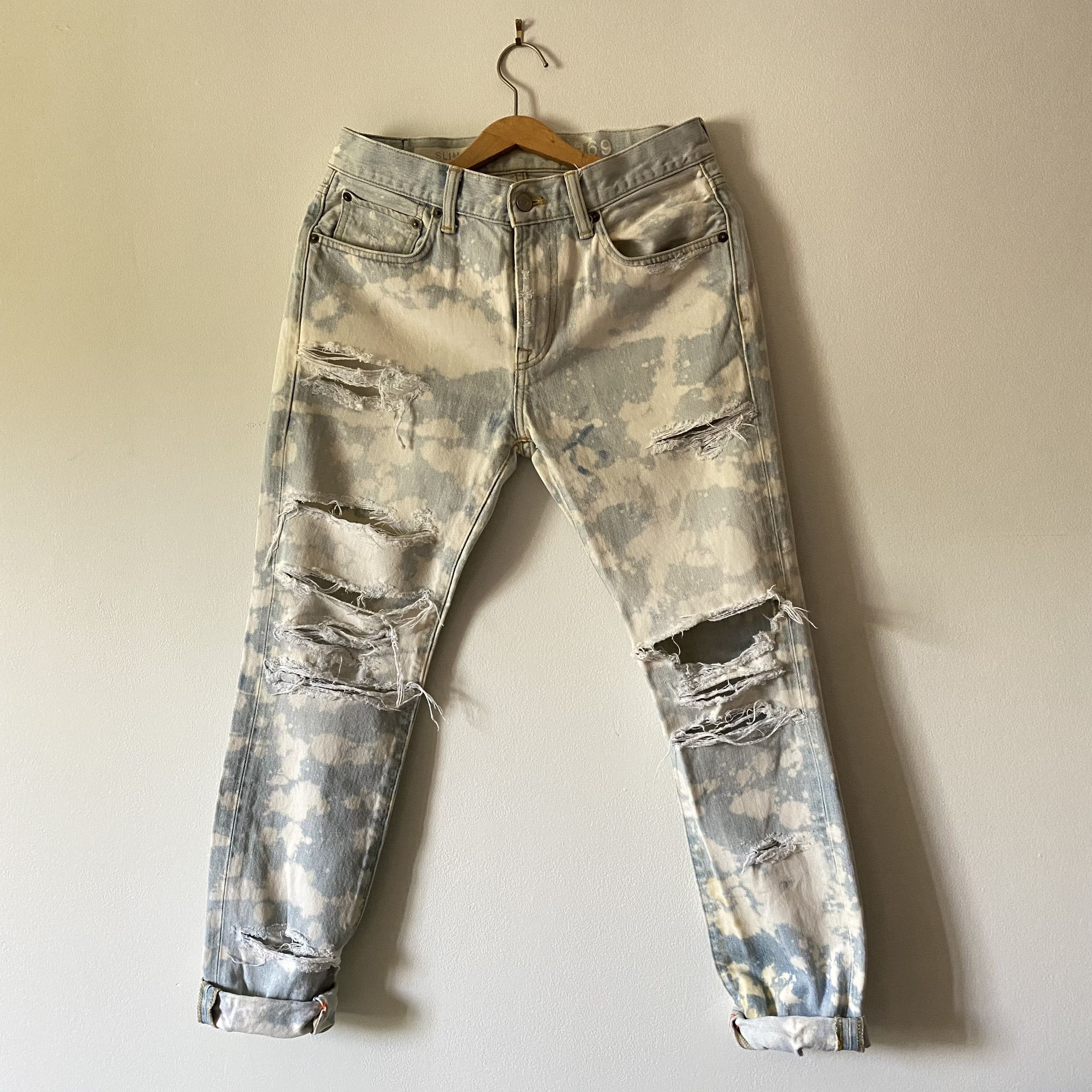 Gap Super Distressed Custom Bleach Splatter Gap Denim | Grailed
