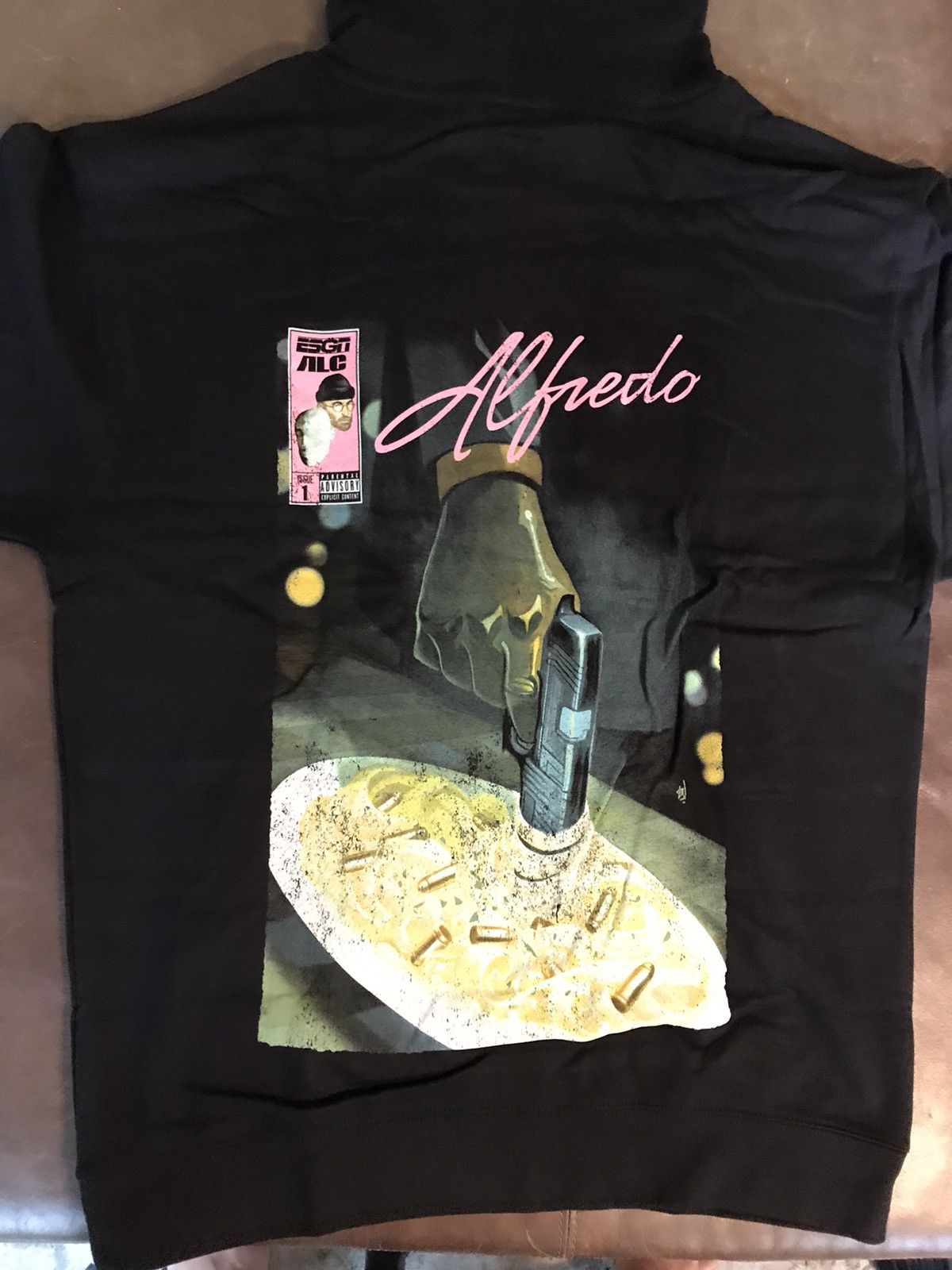 Tour Tee Freddie Gibbs x Alchemist ALC Alfredo Pasta Hoodie Black L ...