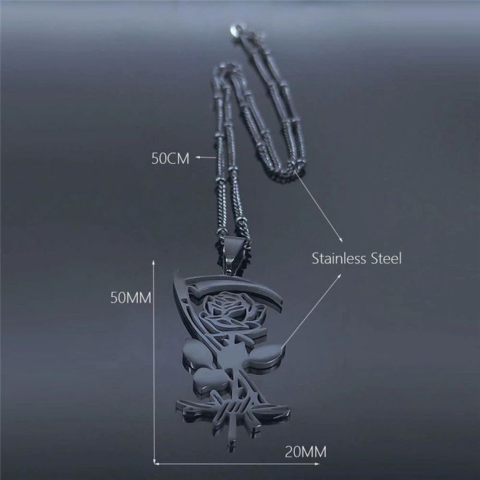Chain Rose Grim Reaper Scythe Black Goth Necklace Chain | Grailed