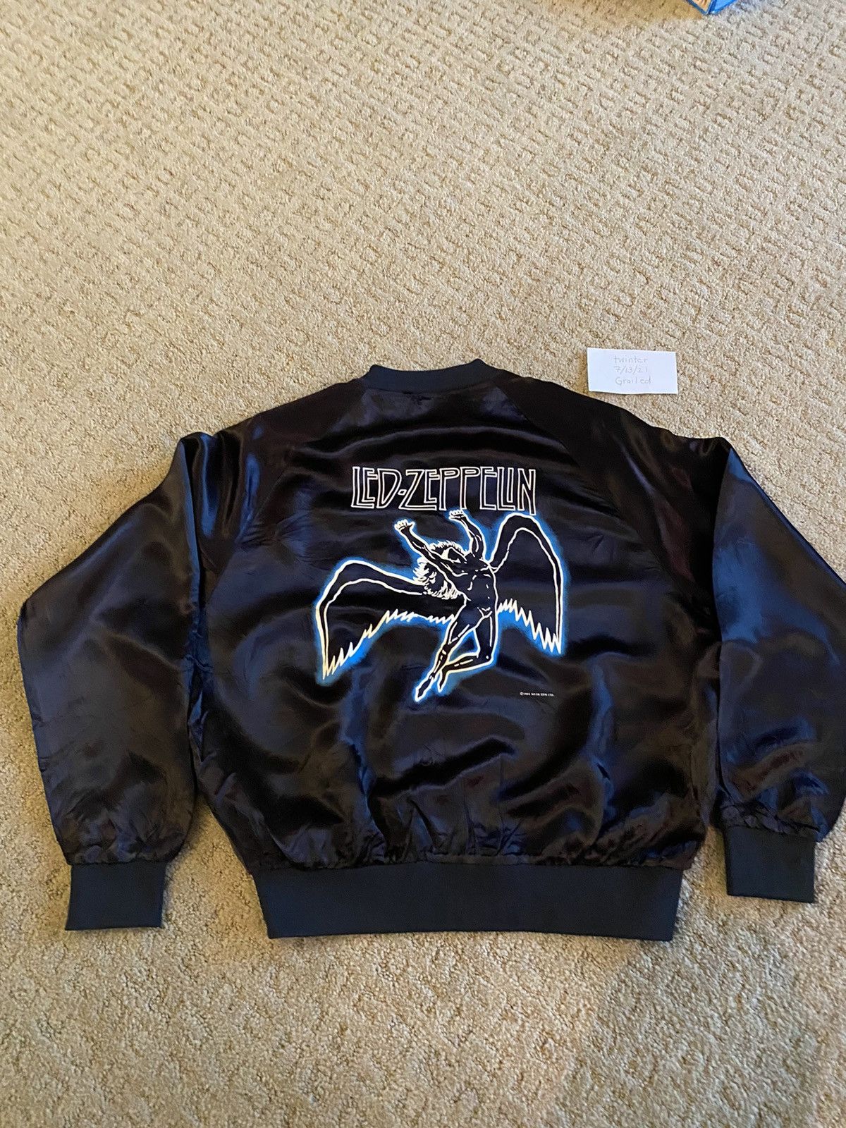 Led Zeppelin × Vintage 1984 Winterland Led Zeppelin Satin Bomber Jacket ...