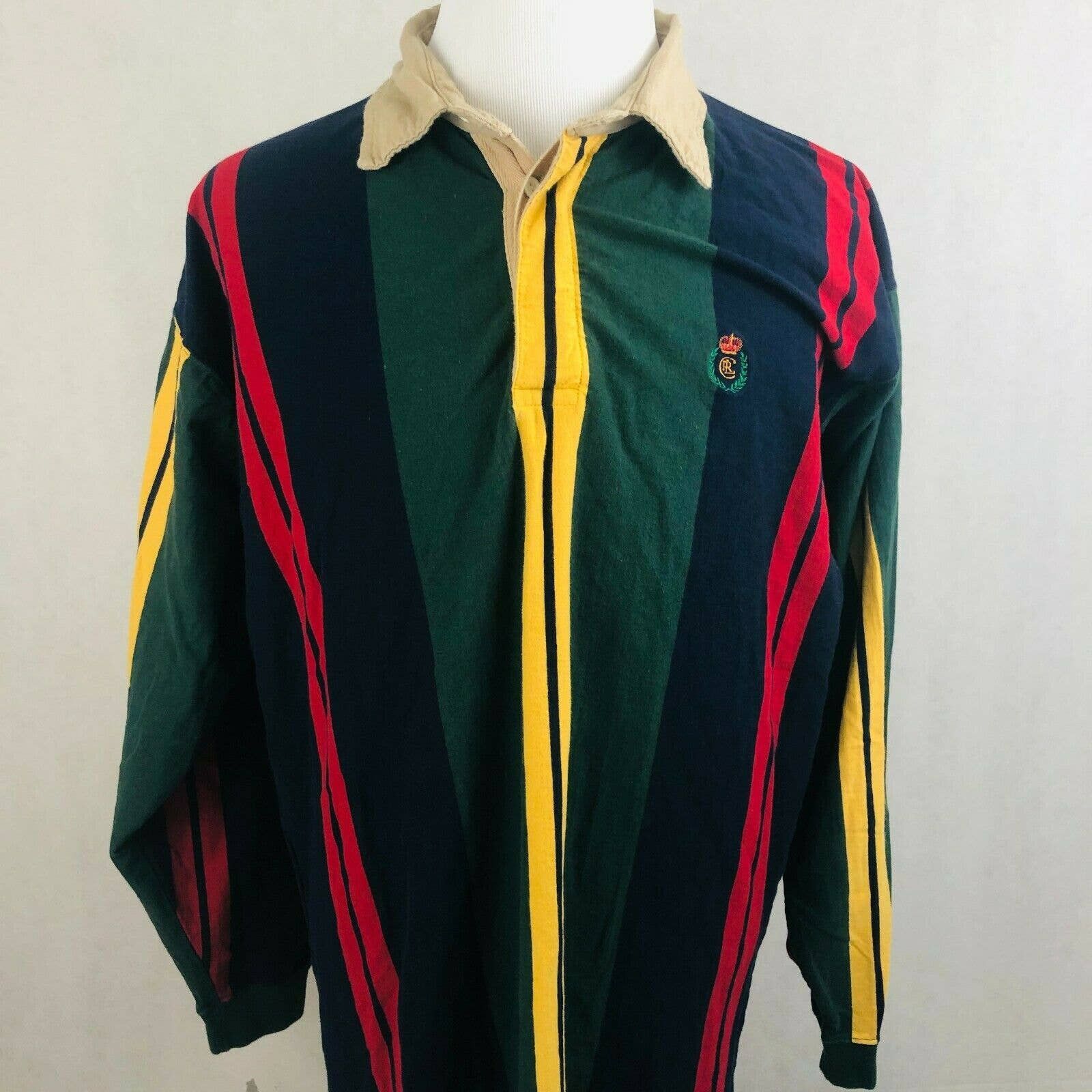 Chaps Ralph Lauren Chaps Ralph Lauren Rugby Shirt XLT Mens Blue Red ...