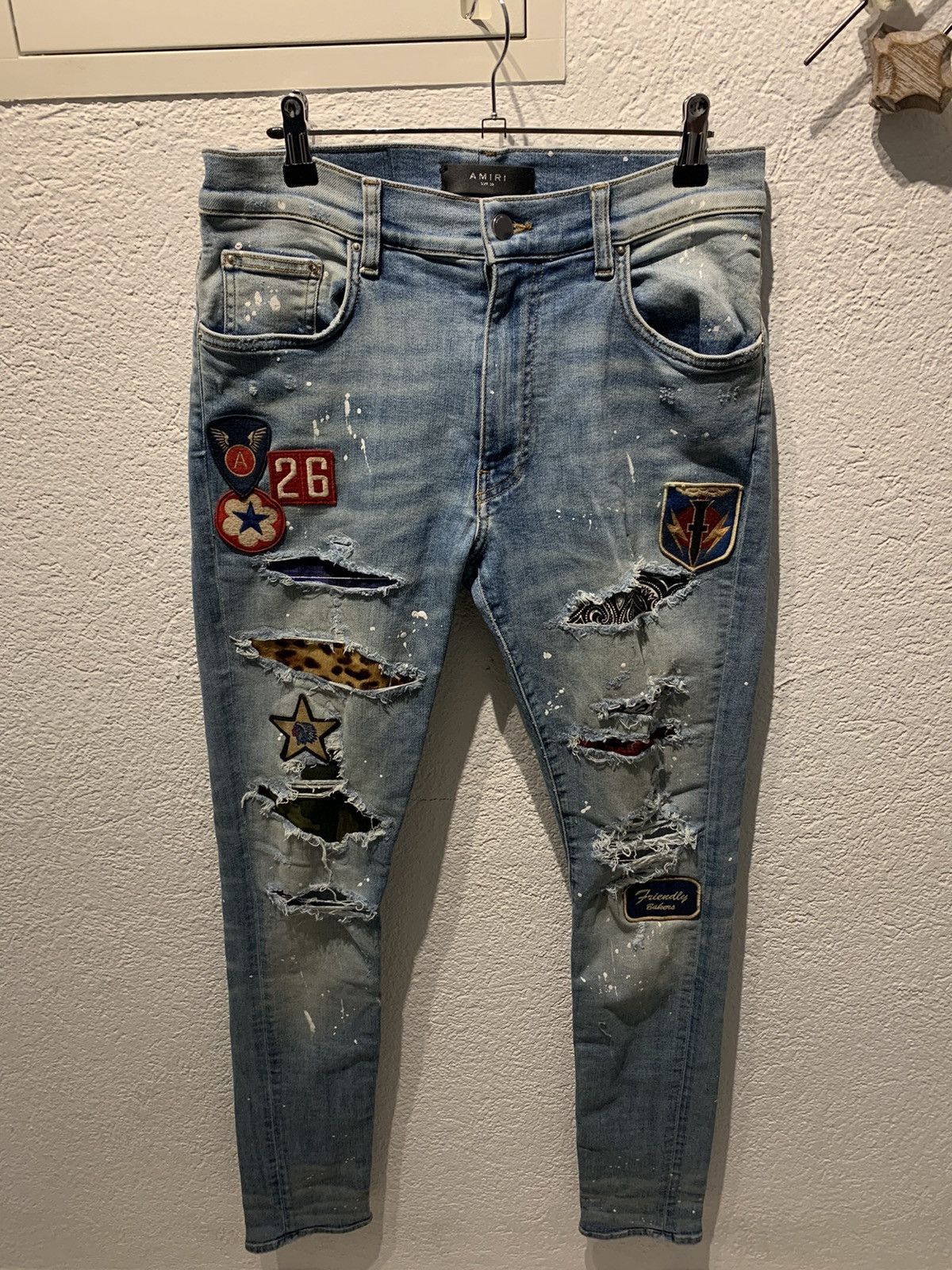 Amiri RARE Amiri Artwork Patches Bandana Denim Jeans | Grailed