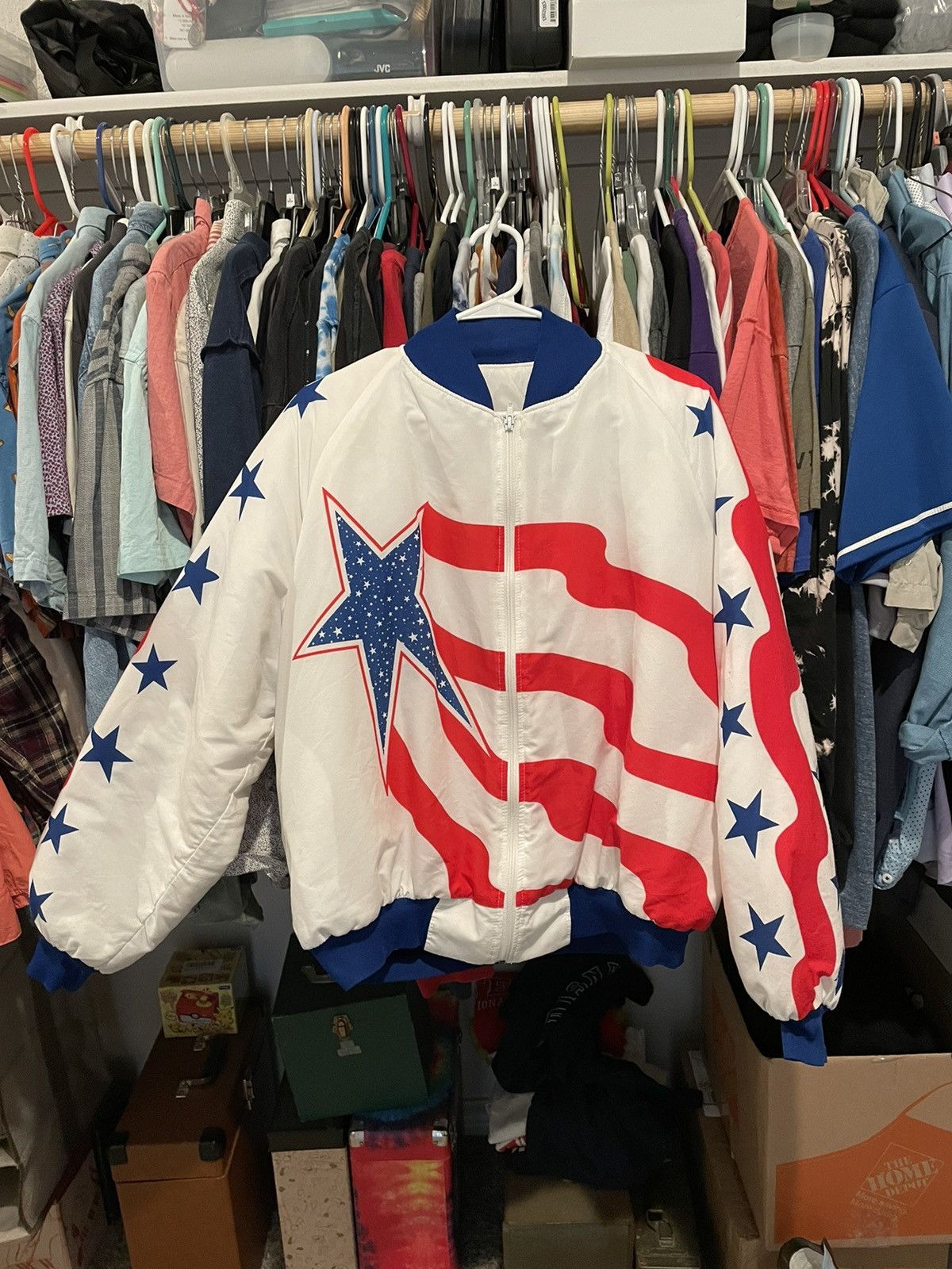 Vintage Vintage 90s Great Threads Stars & Strips Bomber Jacket | Grailed