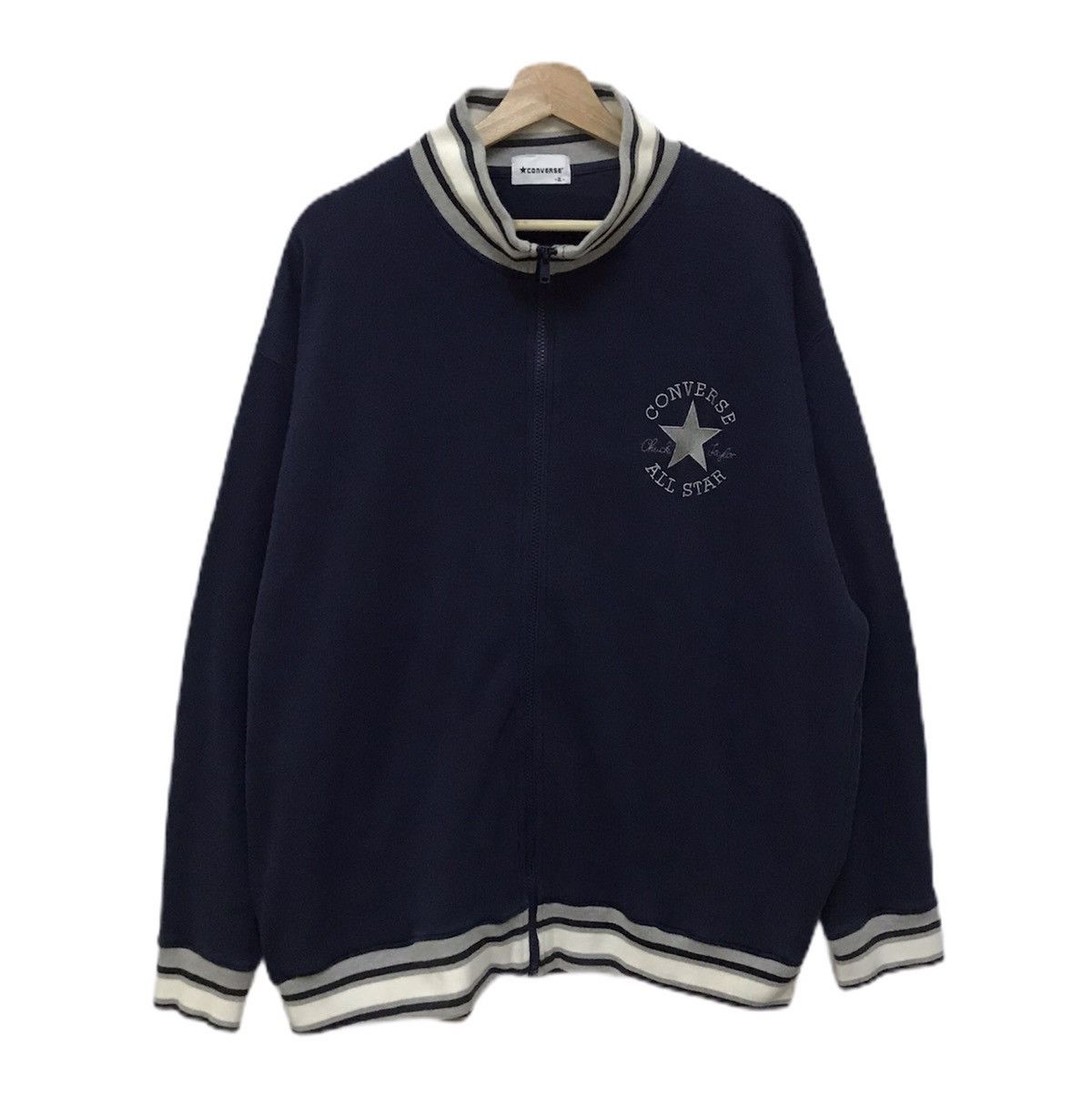 Converse × Streetwear Converse Sweater Jacket Big Logo | Grailed