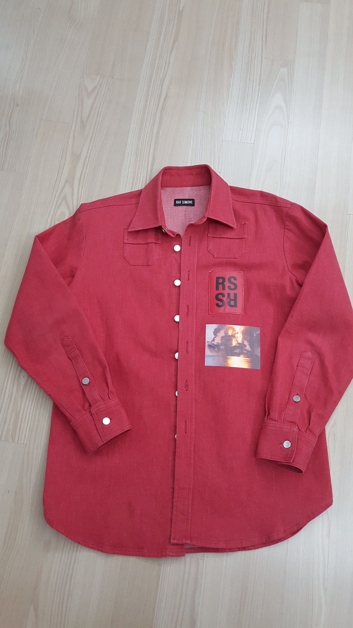Raf Simons 15ss Two pocket patch oversized shirts | Grailed