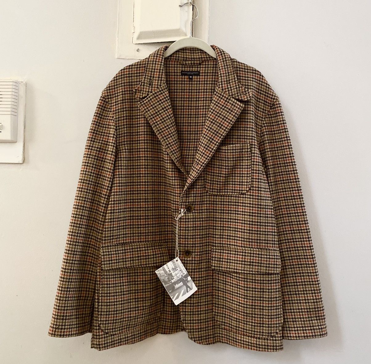 Engineered Garments WOOL LOITER JACKET TAN/ORANGE BIG GUNCLUB CHECK ...