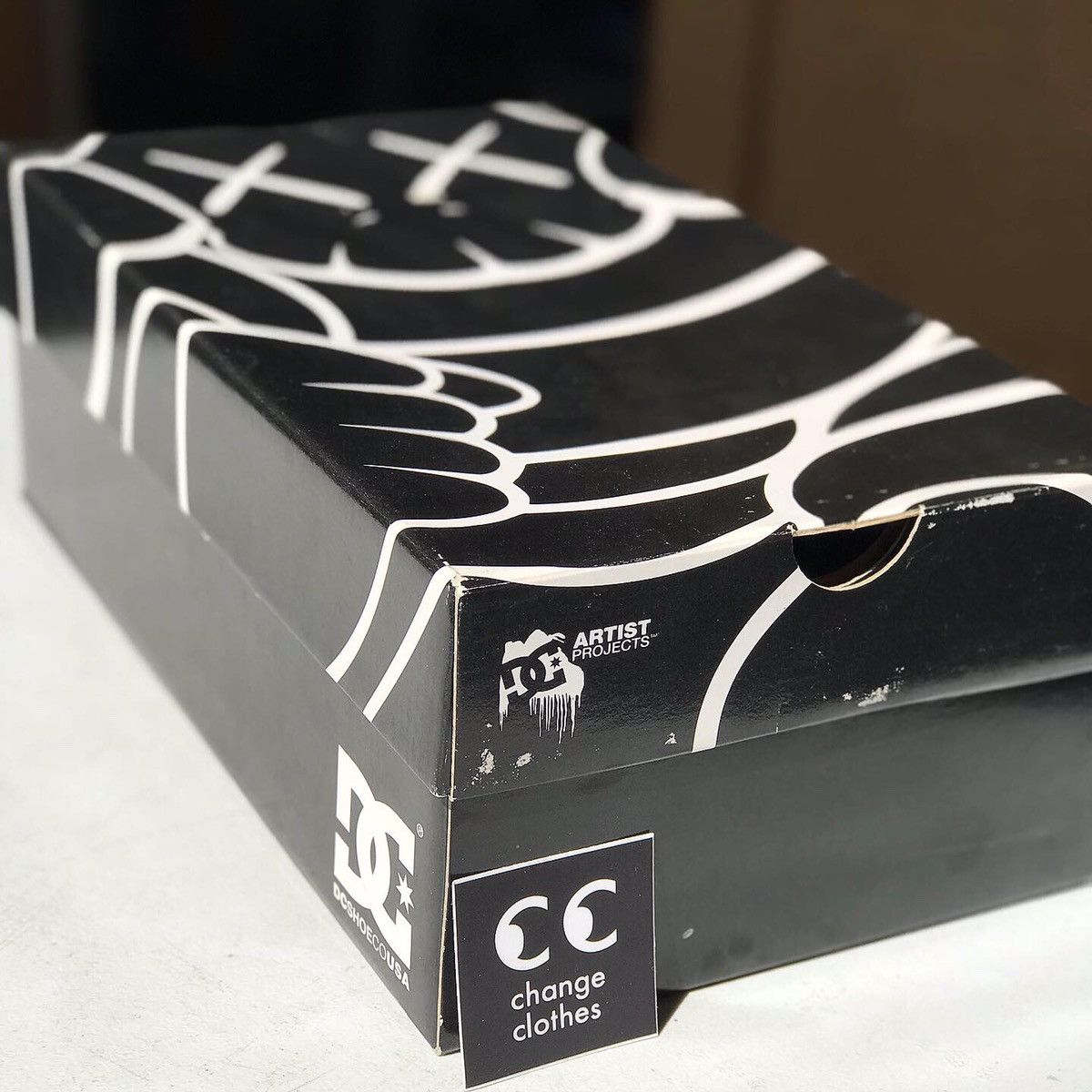 Dc Kaws DC Skate Shoe Box Chum Art 2002 Artist Synthetic Grey | Grailed