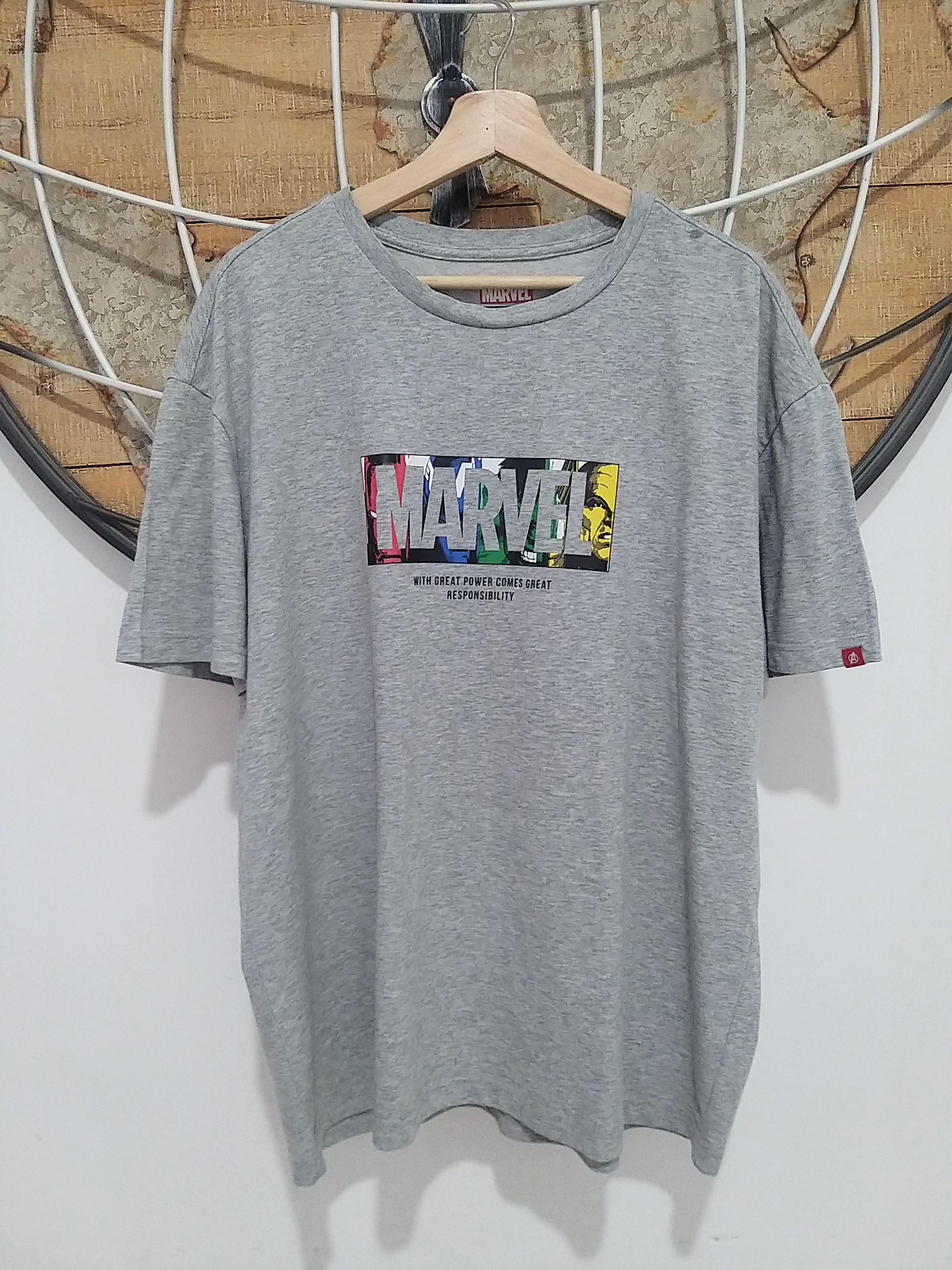 Marvel Comics × Streetwear Marvel X Superhero Big Logo Oversized Tee ...