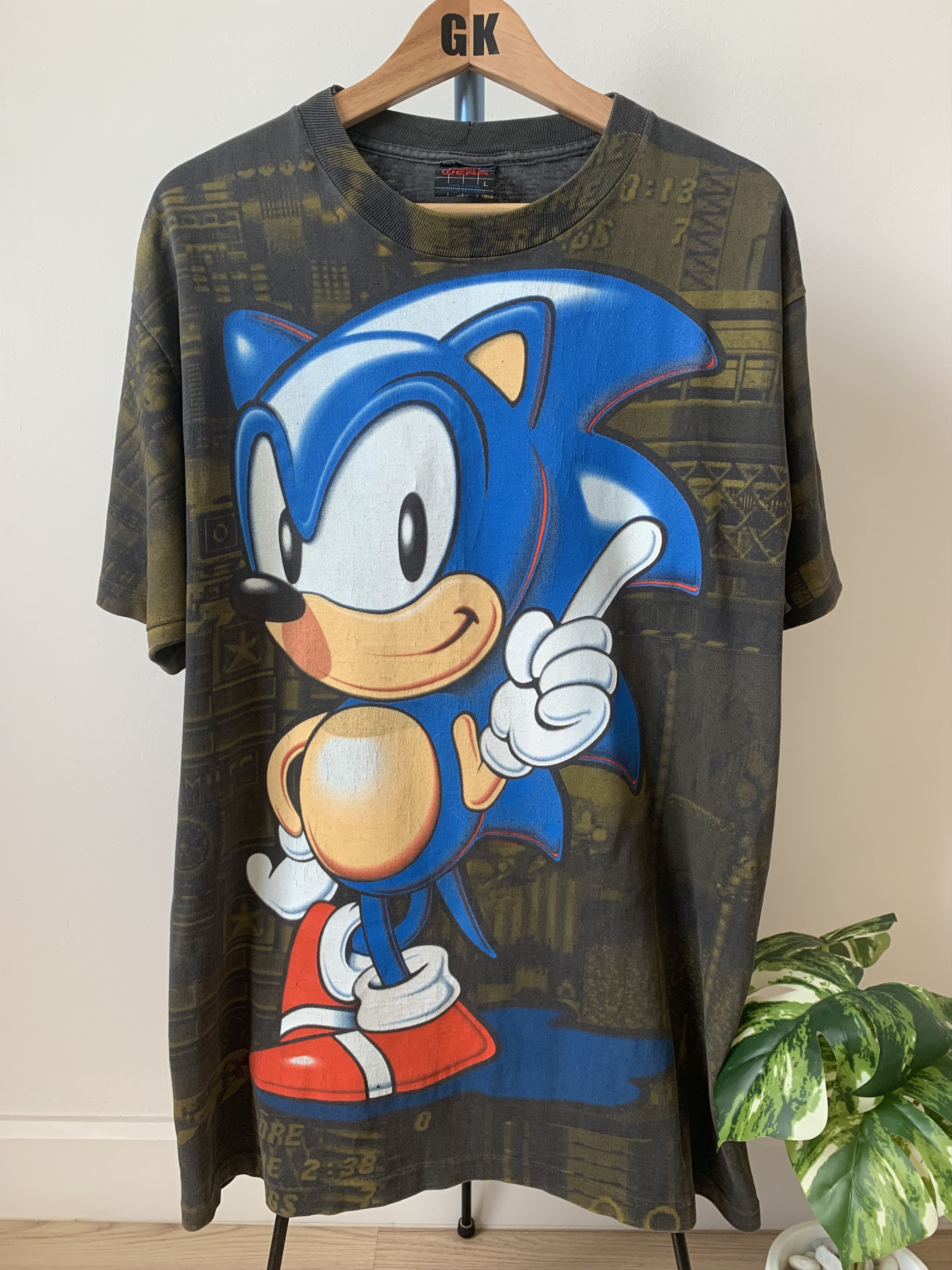 Other Vintage sonic the hedgehog all over print tshirt | Grailed