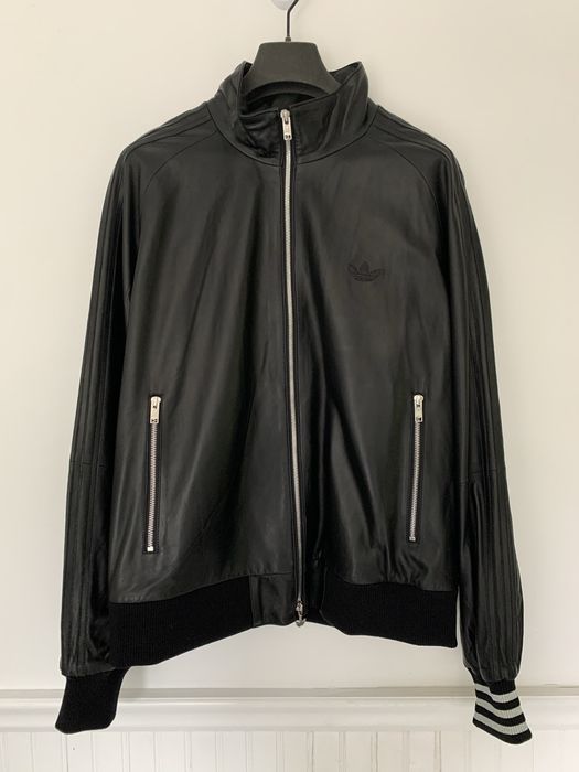 Adidas MMJ x Adidas Firebird Leather Jacket Black Skull | Grailed