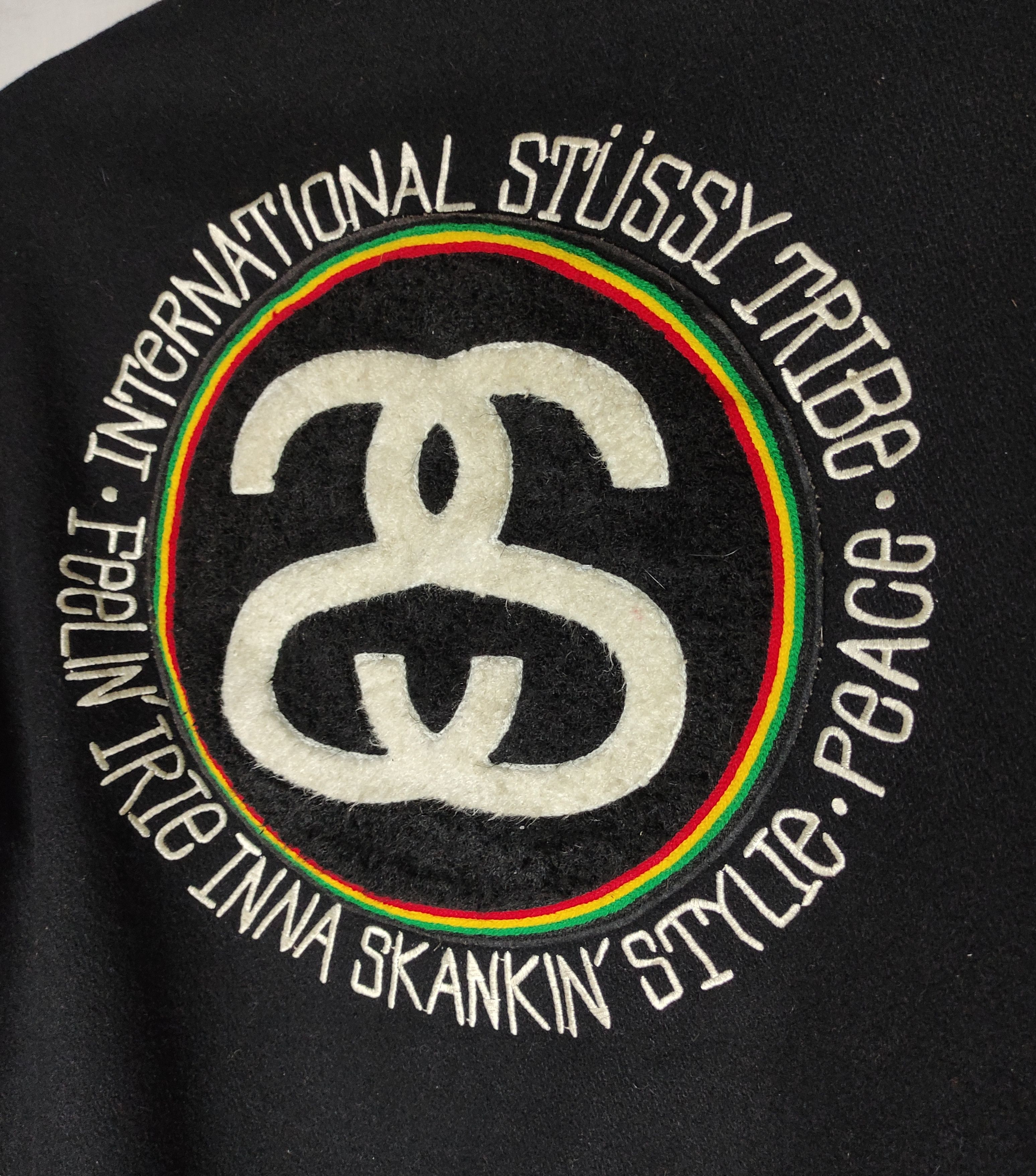 Vintage Vintage Stussy USA Rasta Varsity Jacket Wool | Grailed