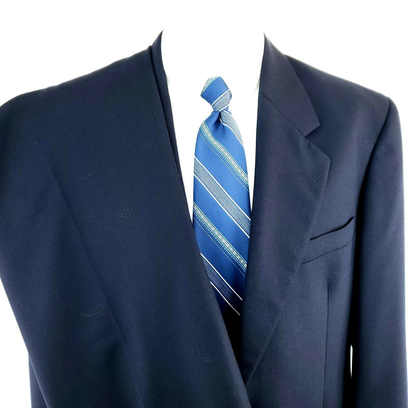 Savile Row Savile Row 42R 2 Button 2 Piece Suit Wool Navy Blue | Grailed