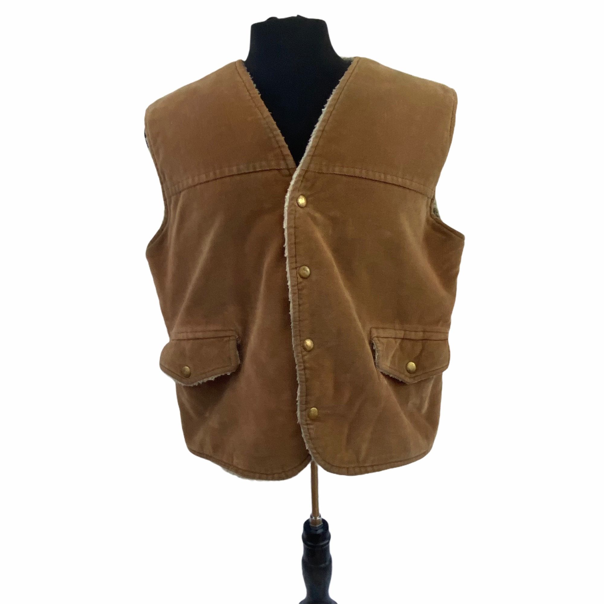 Other Vtg. 70's Cal-Jac Sherpa Lined Vest Rugged Lg | Grailed